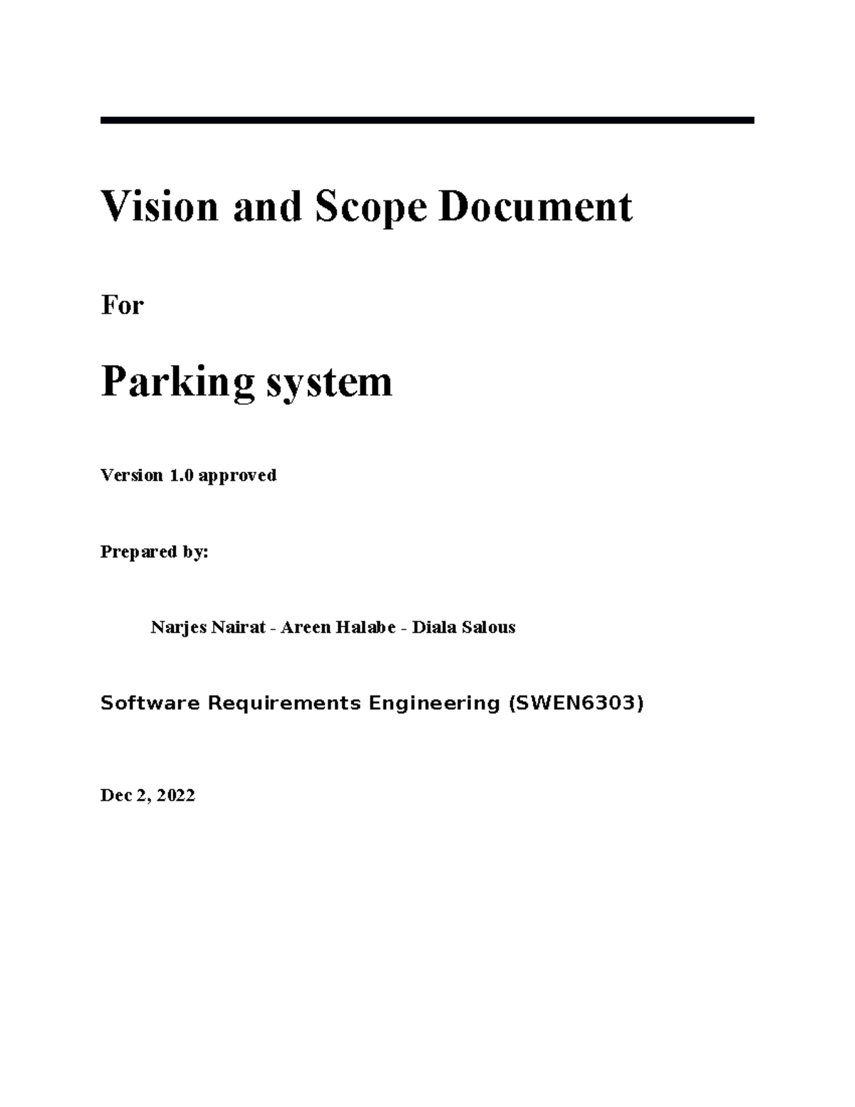 Vision and scope document group Aلسلمناه - Vision and Scope Document ...