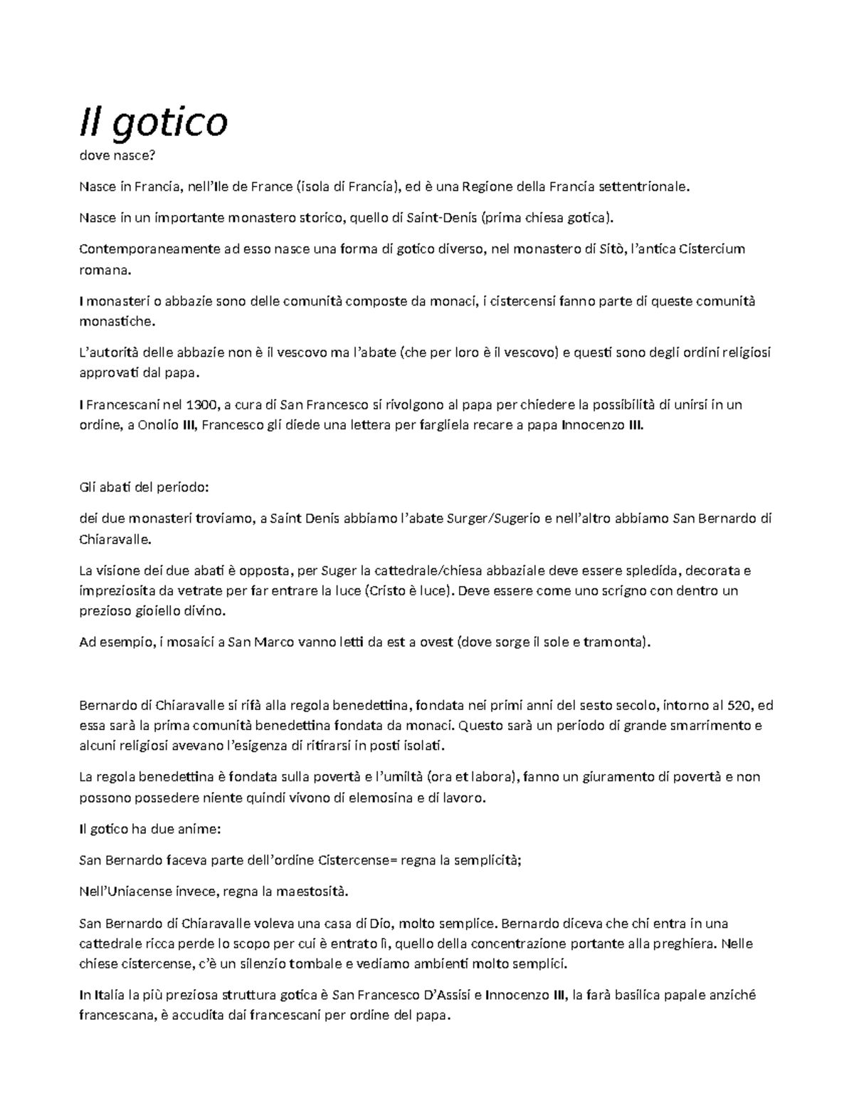 Il gotico- periodo e opere - Il gotico dove nasce? Nasce in Francia ...
