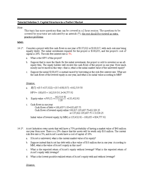 Tutorial 2 Solutions update - Lecture 2: Project Evaluation Note: This topic has more questions ...