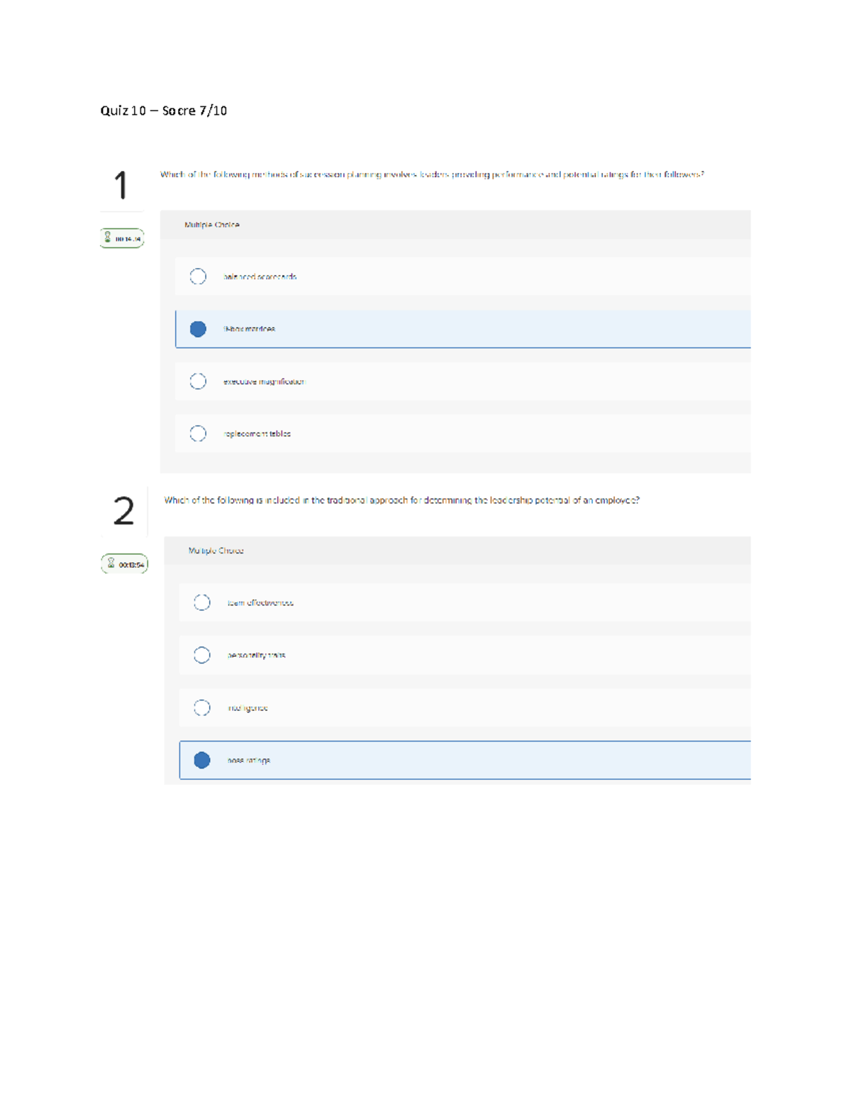 Quiz 11 - McGraw Hill - MGMT 601 - Quiz 10 – Socre 7/ - Studocu