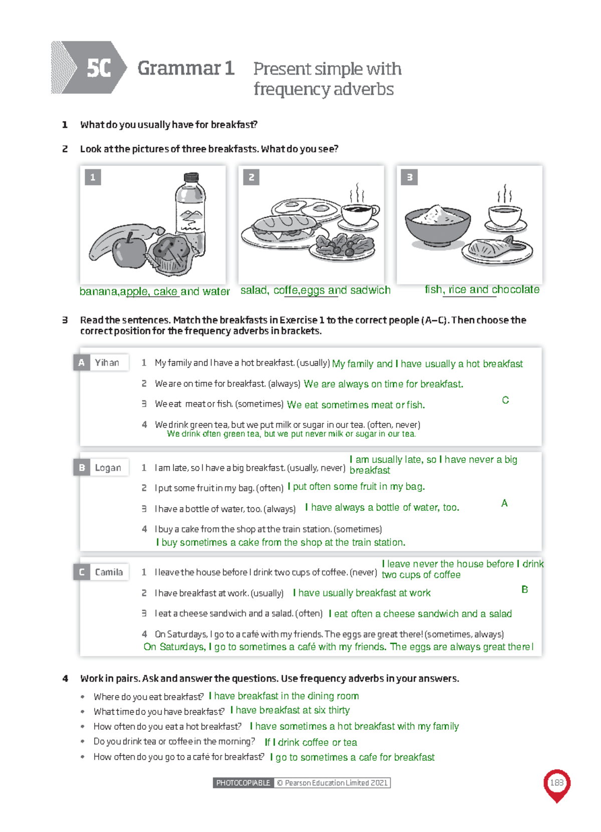 Practice 05 - Intensive Basic 05 - MAY 2024 - 1a5C Grammar 1 Present simple withfrequency ...