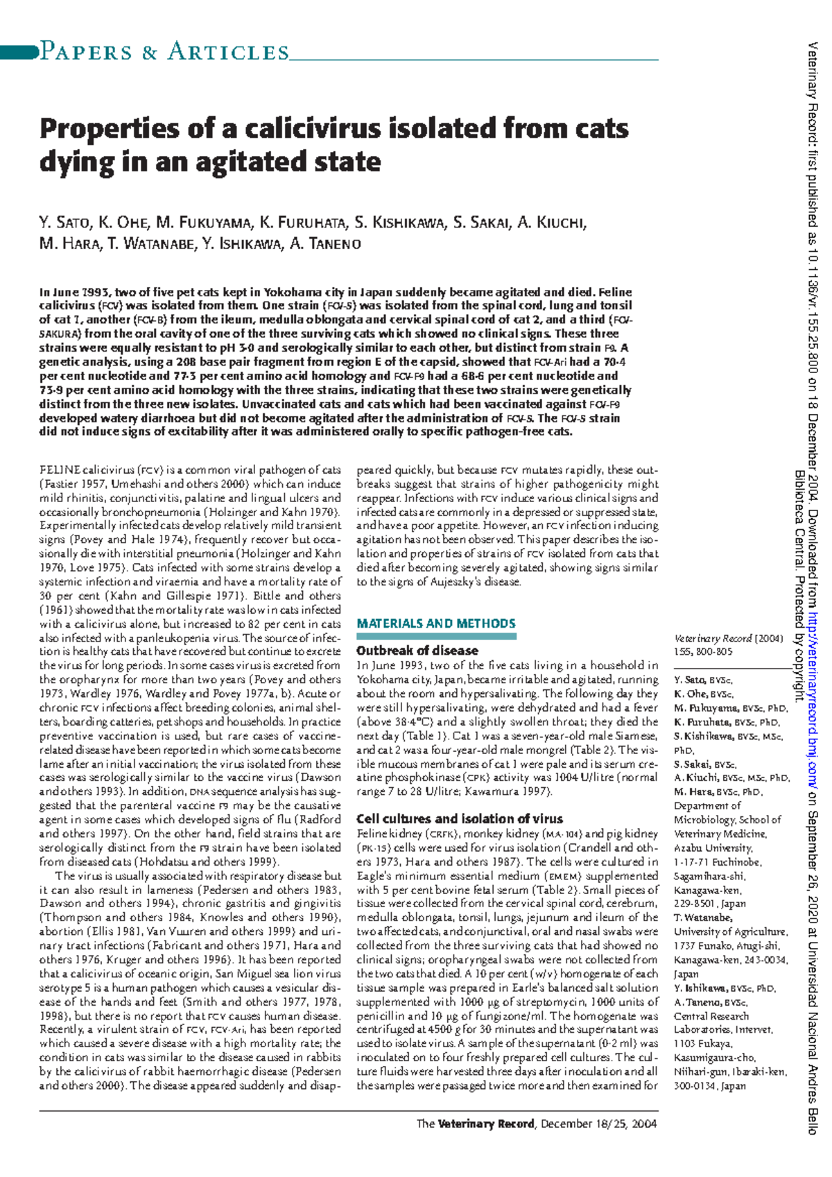 Calicivirus Felino - FELINE calicivirus (FCV) is a common viral ...