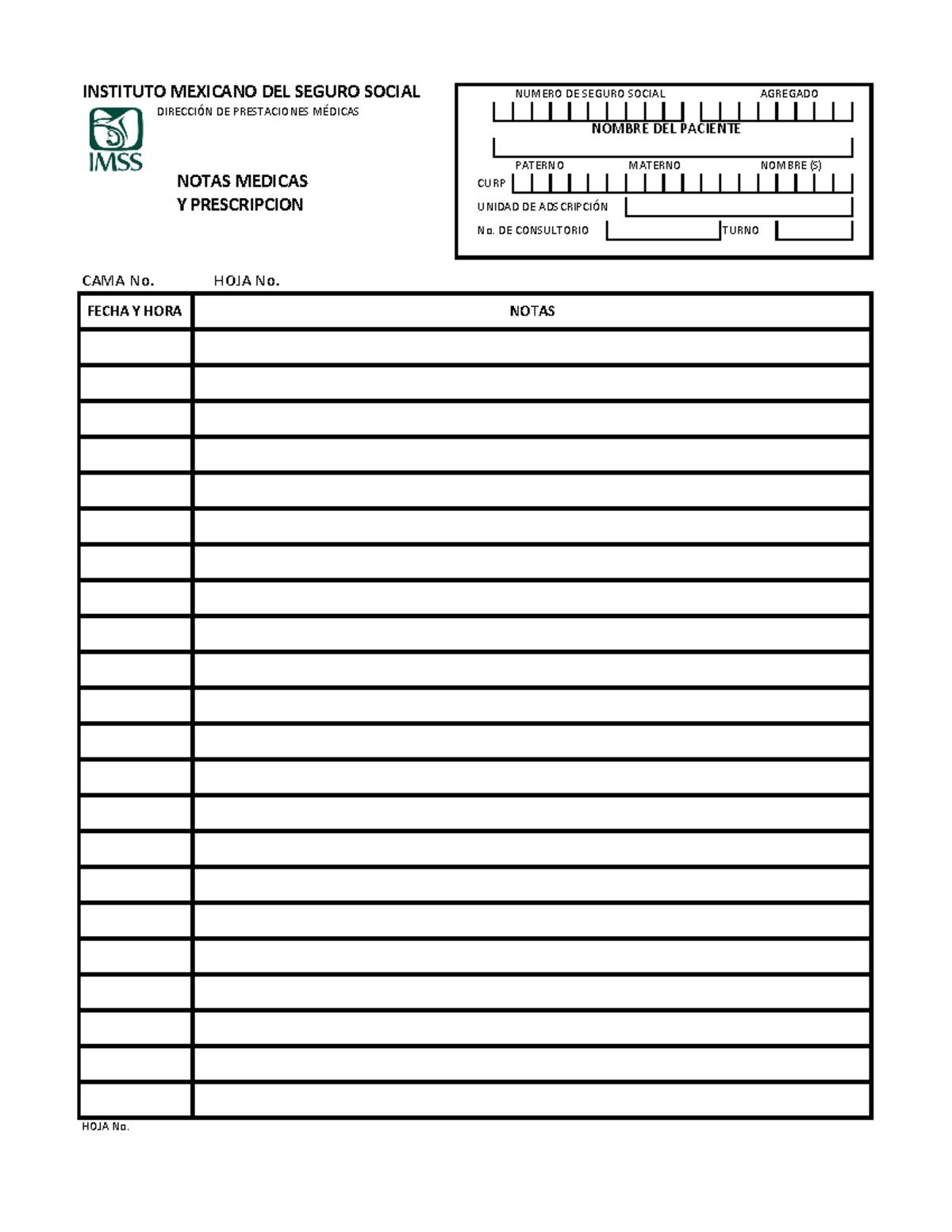 Notas Medicas - formatos - Atención médico-quirúrgica - INSTITUTO MEXICANO DEL SEGURO SOCIAL ...