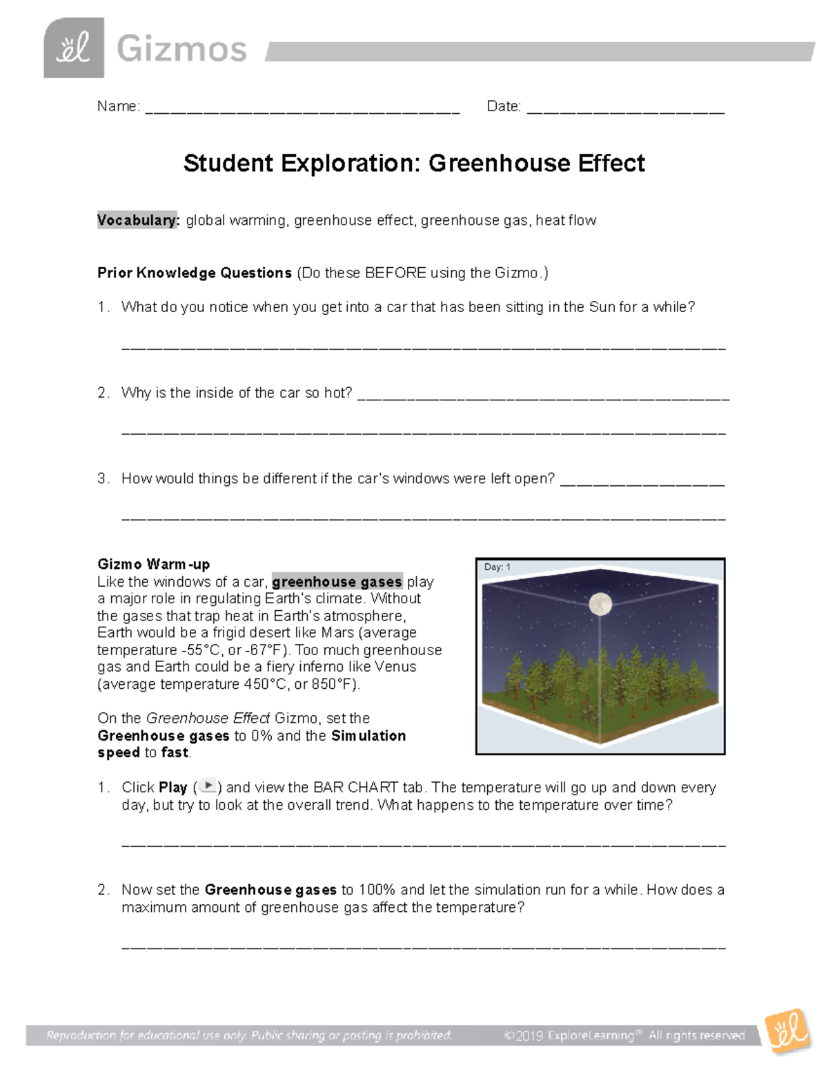 Greenhouse Effect SE 4 - 2019 Name ...