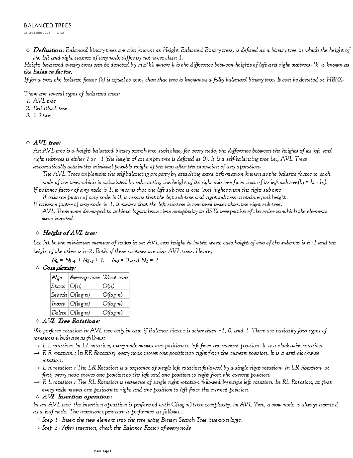 Balanced Trees - Computer Architecture - Definition: Balanced binary ...