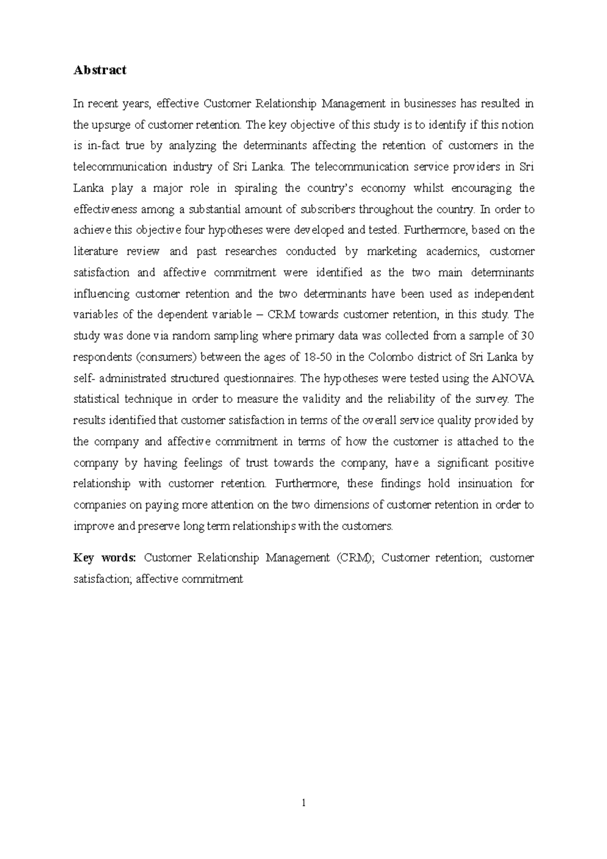 RM - Telecommunication Industry - Abstract In recent years, effective ...