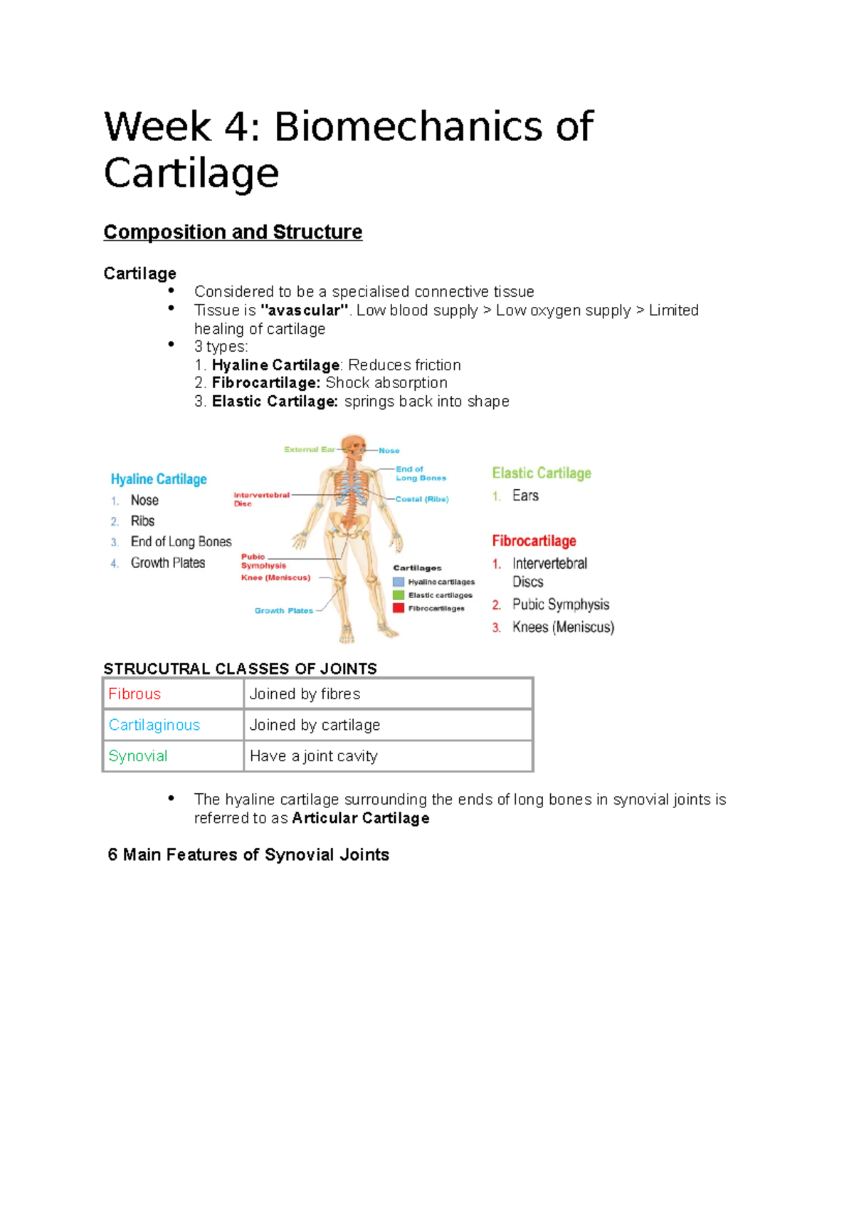 Week 4: Biomechanics of Cartilage - Week 4: Biomechanics of Cartilage ...