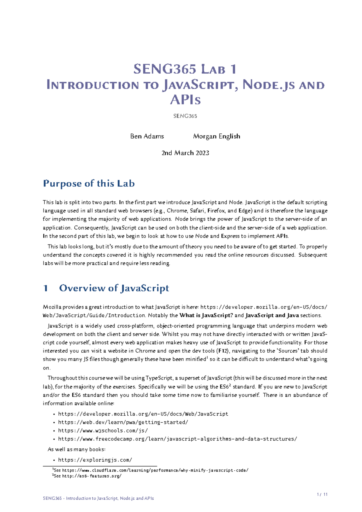 Lab 1 - First lab for SENG365 - SENG365 Lab 1 Introduction to JavaScript, Node and APIs SENG Ben ...