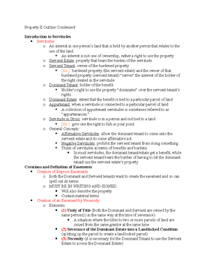 Property II Outline - PROPERTY II OUTLINE I. Chapter 21: Real Estate ...