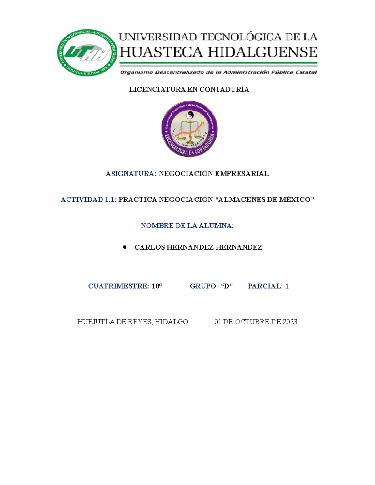 Negociacion Empresarial - LICENCIATURA EN CONTADURÍA ASIGNATURA ...