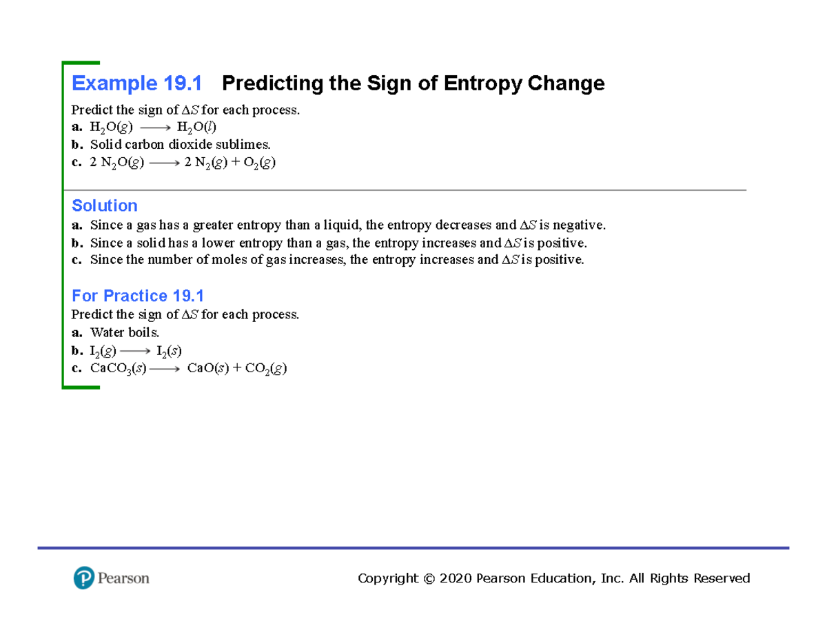 Example 19 Free Energy & Thermodynamics - Example 19 Predicting the ...