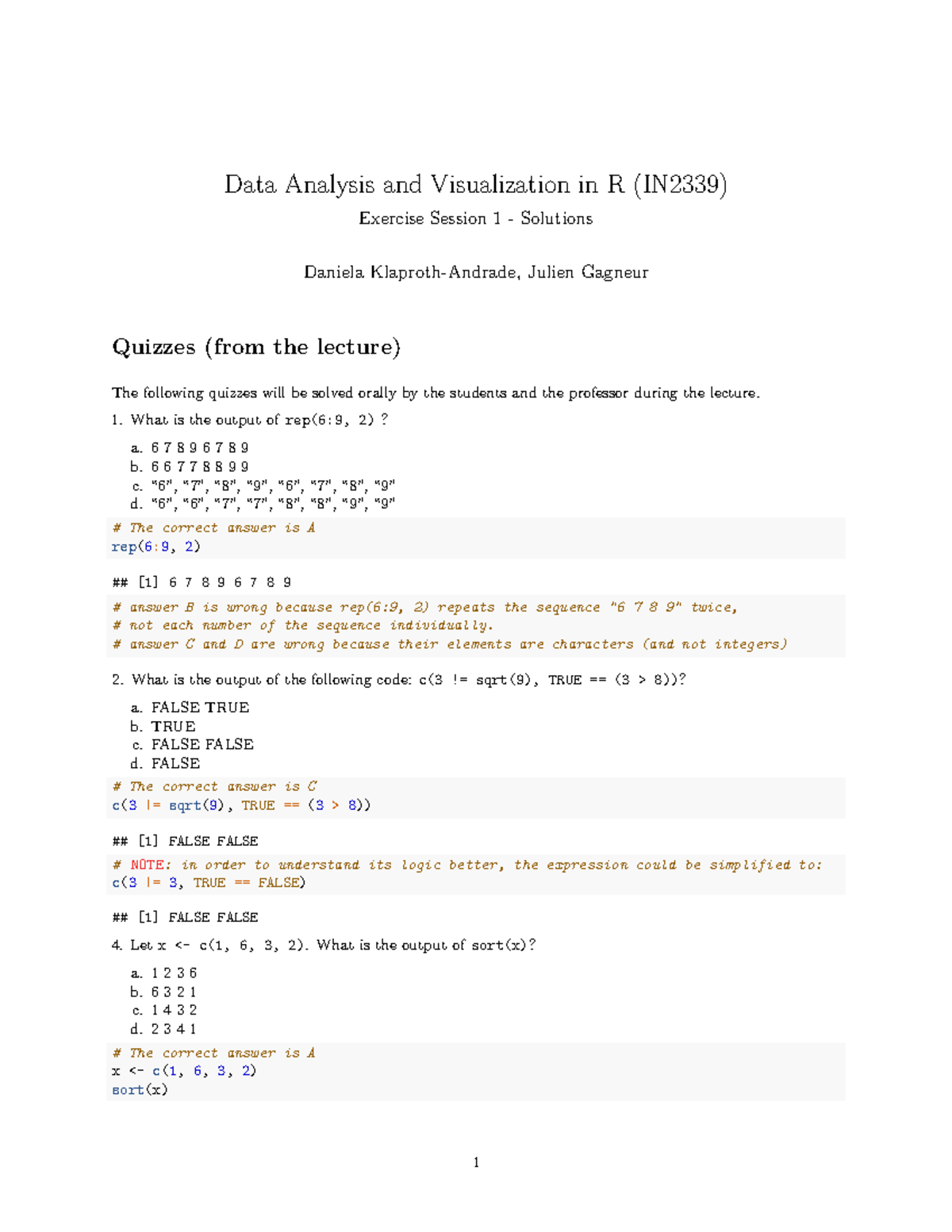 Compilation of solution of all exercises - Data Analysis and Visualization in R (IN2339 ...