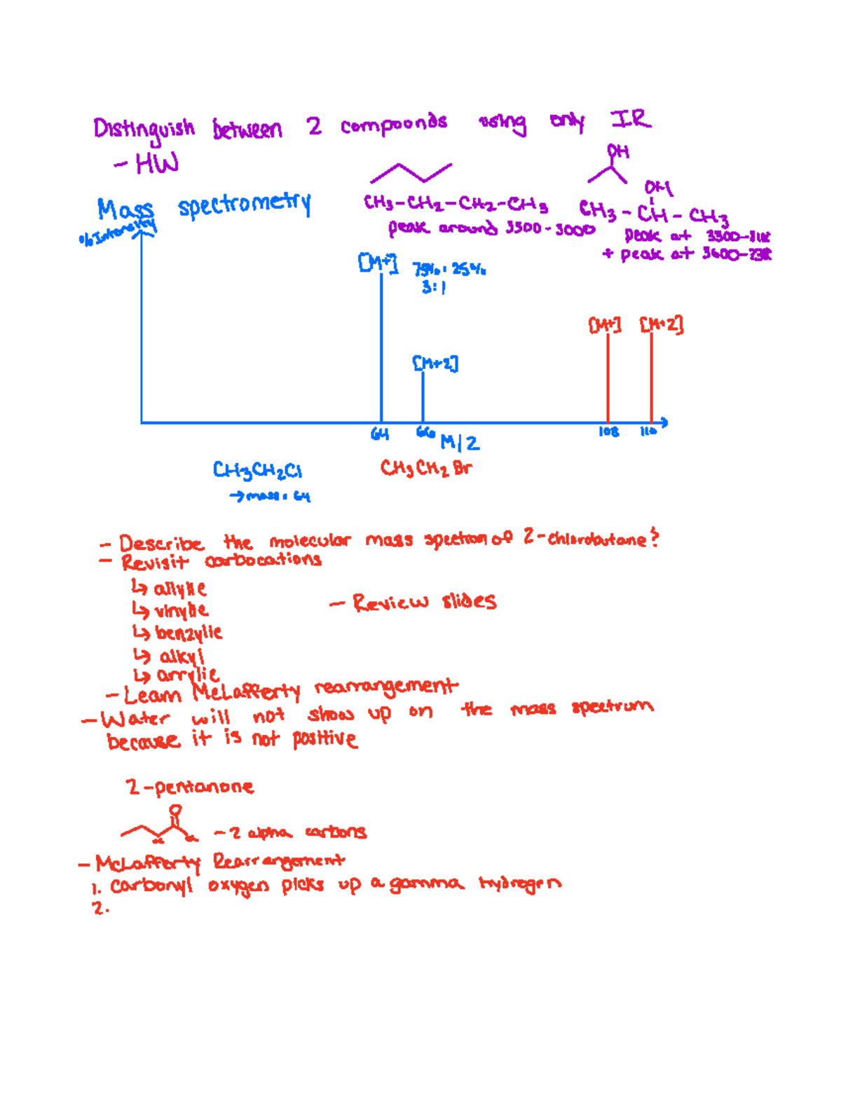 Spectroscopy -2 - orgo notes - Distinguish between 2 ####### compounds ...