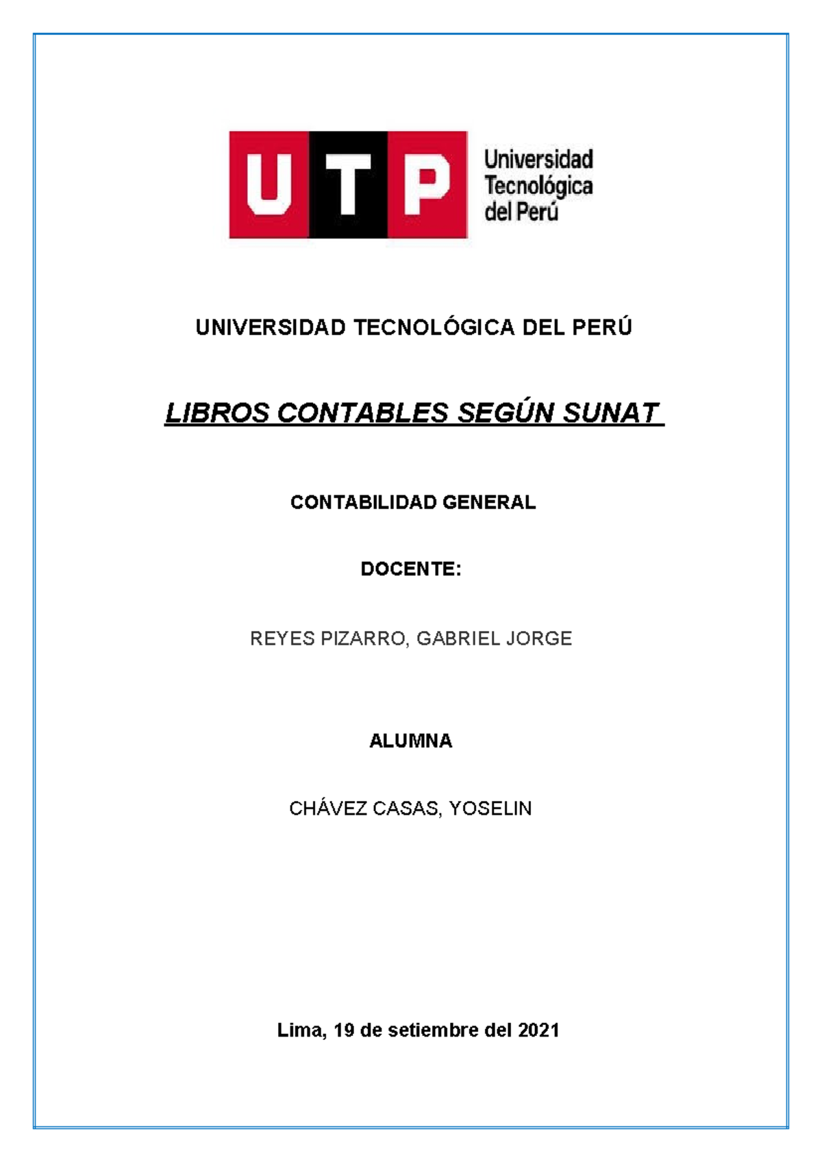 Libros Contables Según Sunat - UNIVERSIDAD TECNOLÓGICA DEL PERÚ LIBROS ...