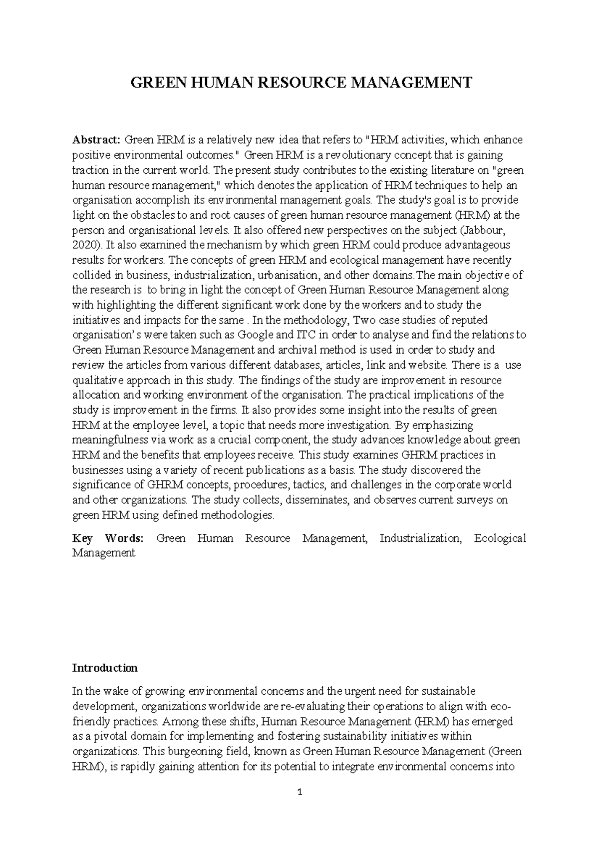 Green HRM - " Green HRM is a revolutionary concept that is gaining ...