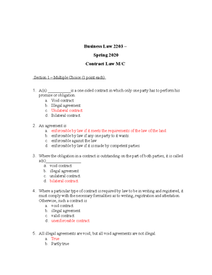 Tort Negligence - Business law quiz study docs - Business Law 2203 ...