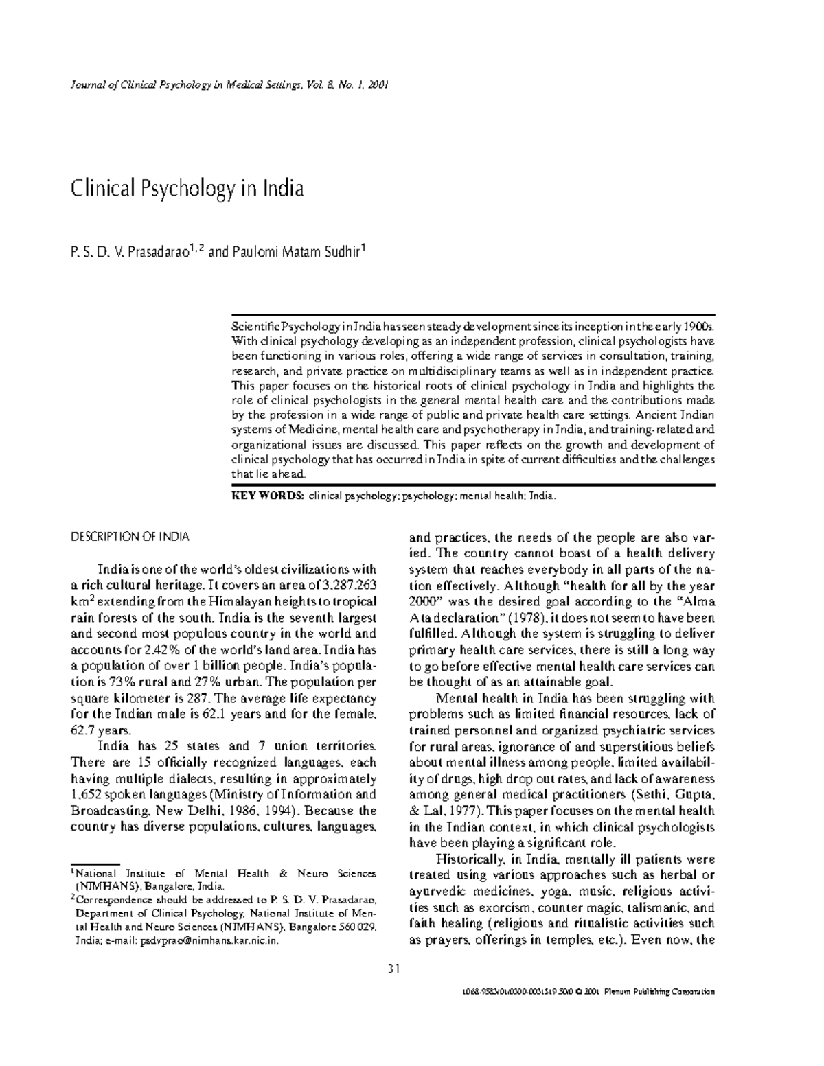 Cp 1 - clinical psycgology essay - Journal of Clinical Psychology in ...