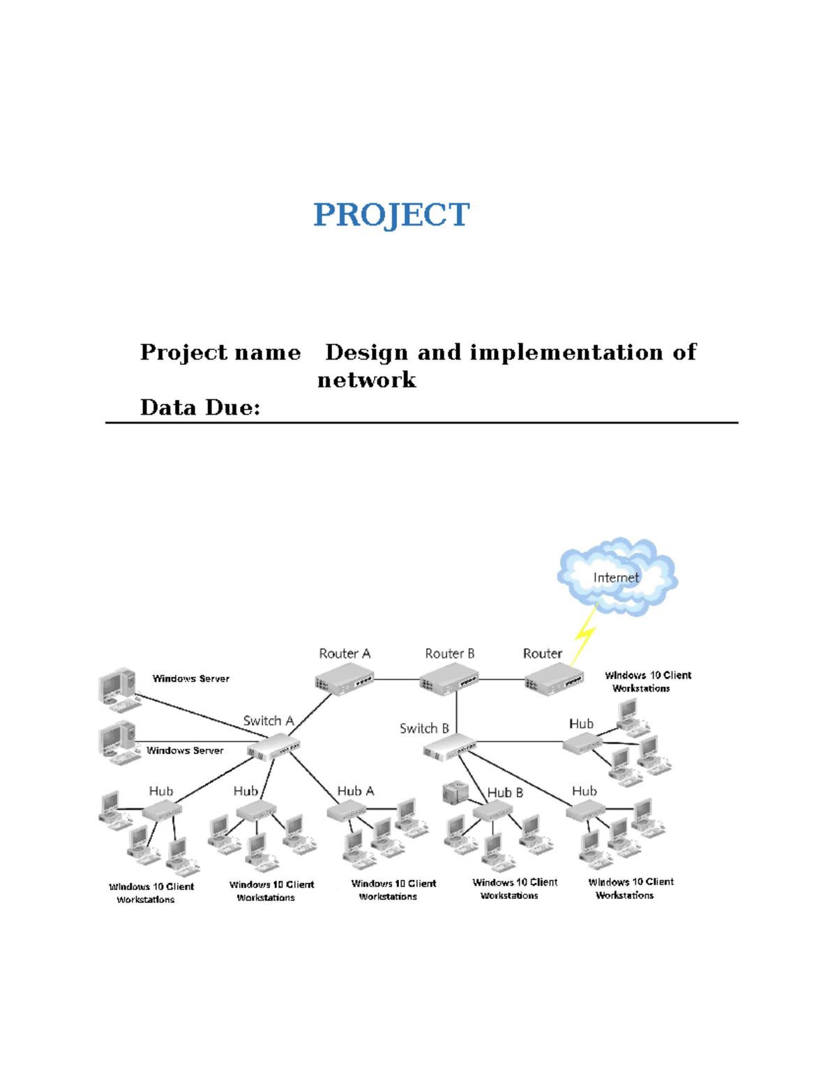 Network projecttt - PROJECT Project name Design and implementation of ...