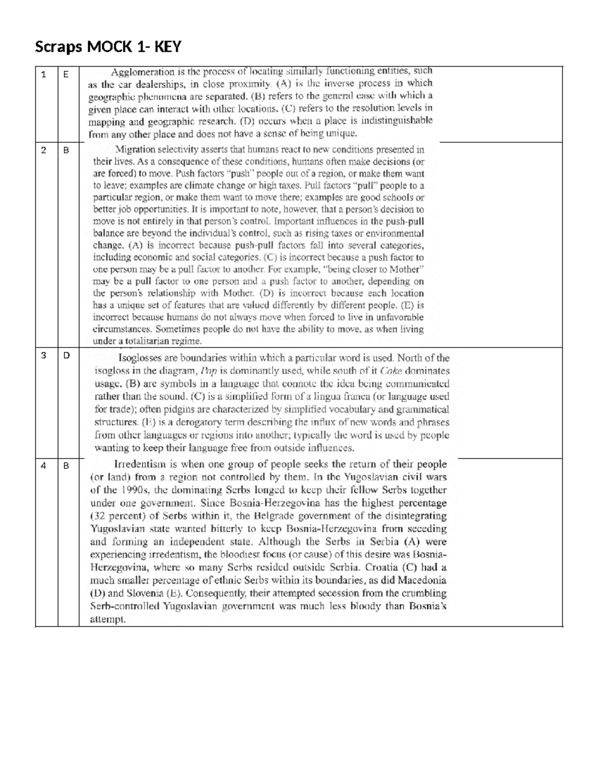 MOCK 7 Key and explanations - Scraps MOCK 1- KEY 1 E 2 B 3 D 4 B 5 D 6 ...