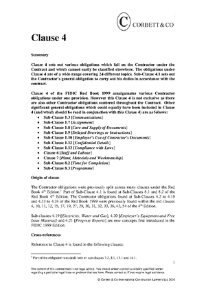Clause 14 Contract Price and Payment - The content of this commentary ...