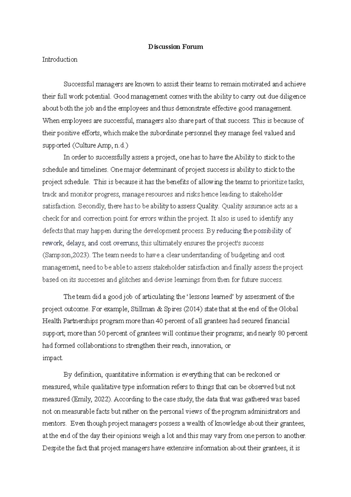 Unit 8 Written Assignment - Discussion Forum Introduction Successful ...