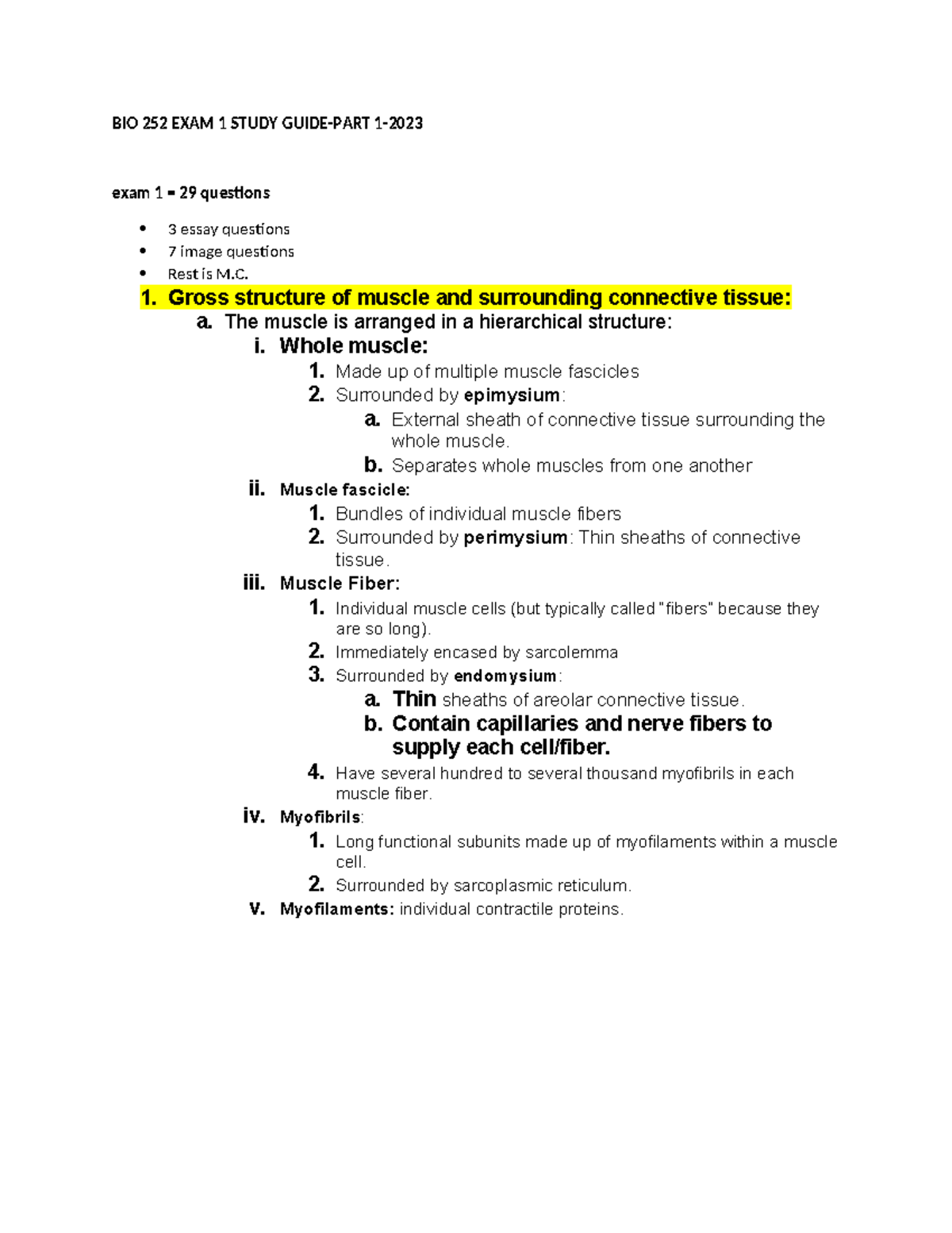 BIO 252 EXAM 1 Study Guide-PART 1-2023 - BIO 252 EXAM 1 STUDY GUIDE ...