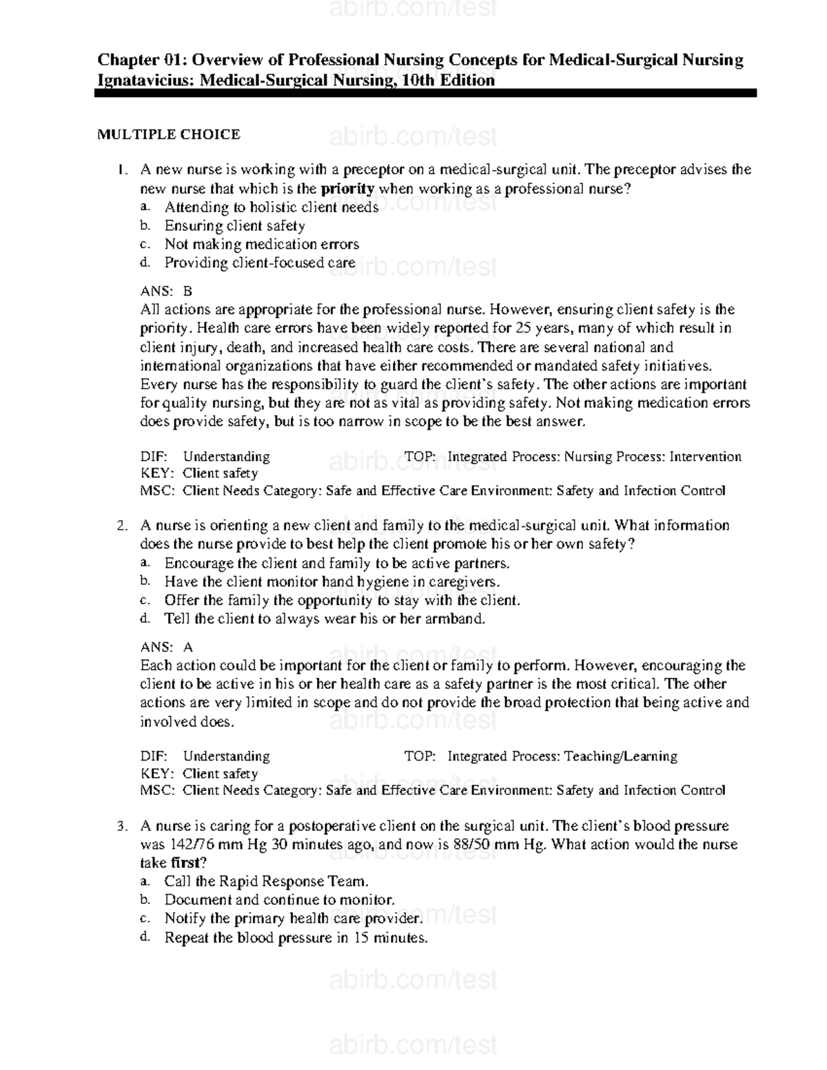 Chapter 1: Overview of Professional Nursing Concepts - A new nurse is ...