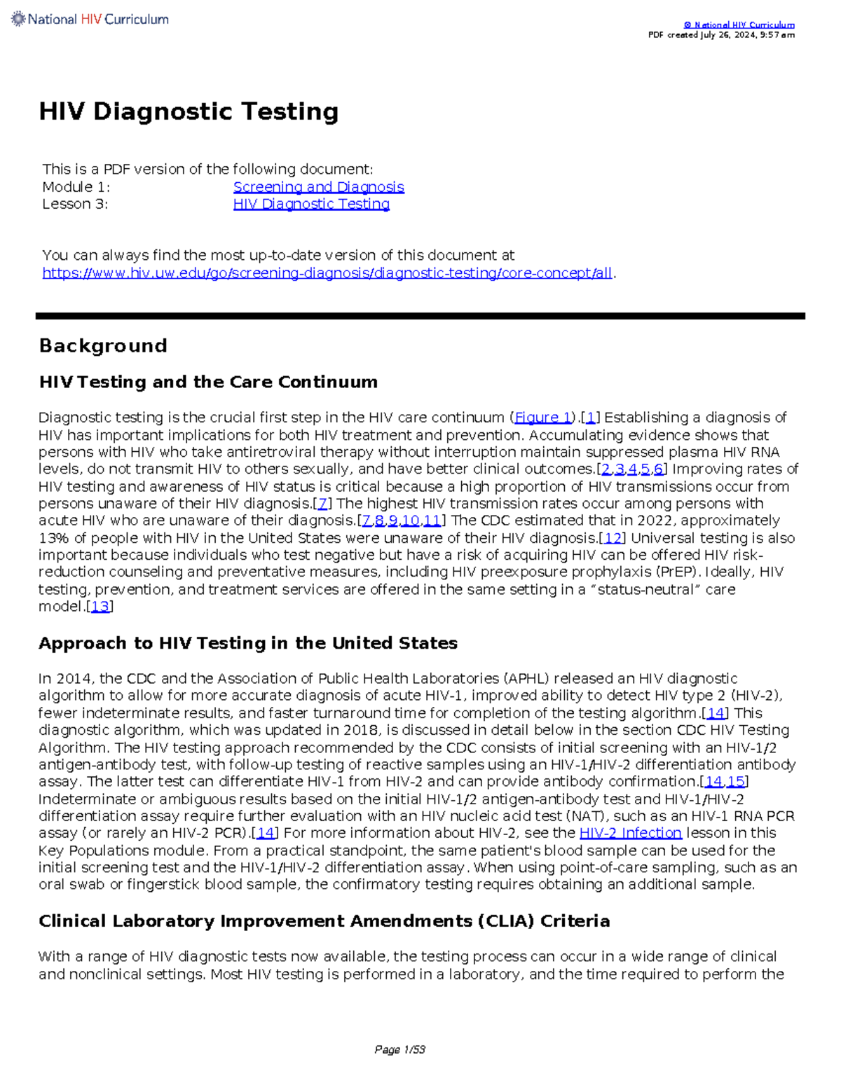 Hiv-diagnostic-testing - © National HIV Curriculum PDF created July 26 ...