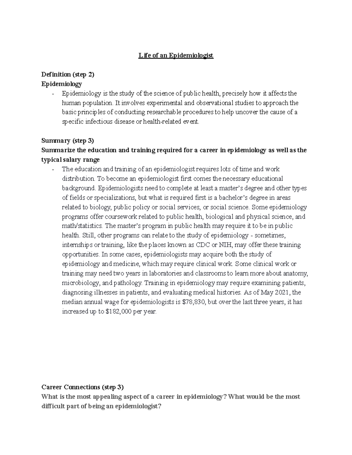 Life of an Epidemiologist - Life of an Epidemiologist Definition (step ...