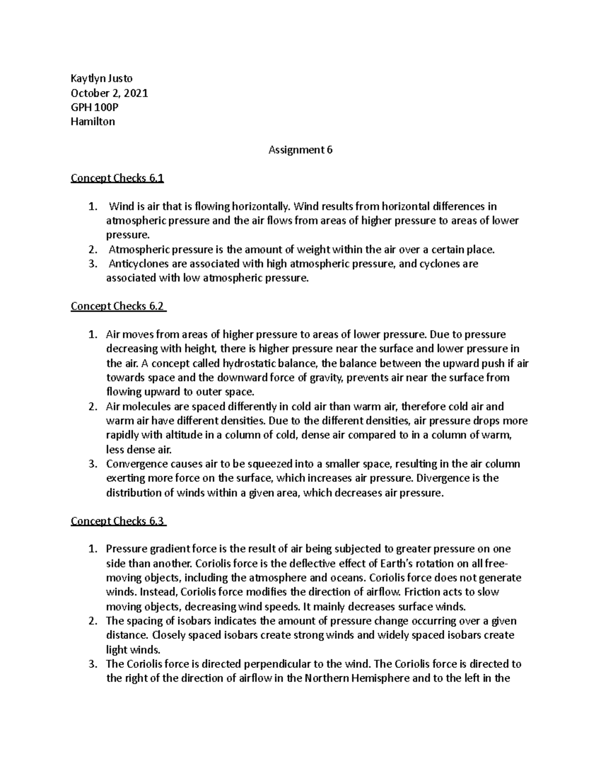 Assignment 6 GPH 100P - GPH 100P - SSU - Studocu