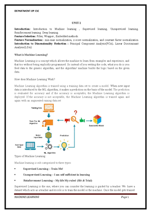 ML Digital Notes Updated on 2nd jan - DIGITAL NOTES ON MACHINE LEARNING ...