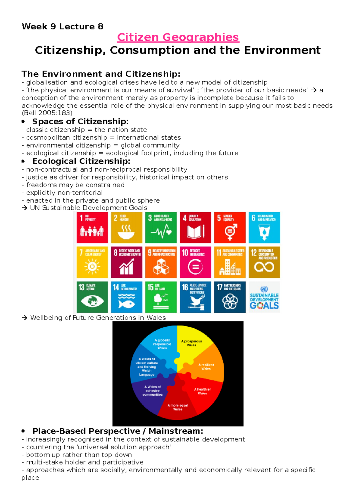 Week 9 Lecture 8 consumption and the environment - Week 9 Lecture 8 Citizen Geographies ...