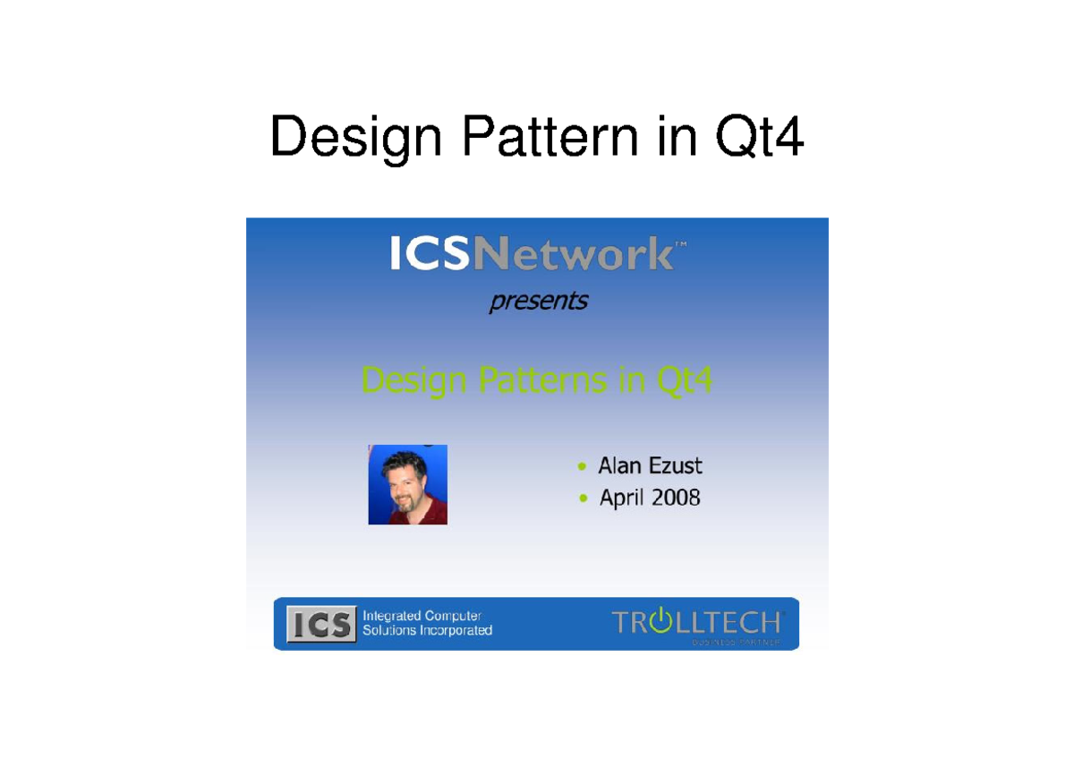 More Design Pattern Ch 16-01 - 98300 - Design Patattern in Qt - Studocu
