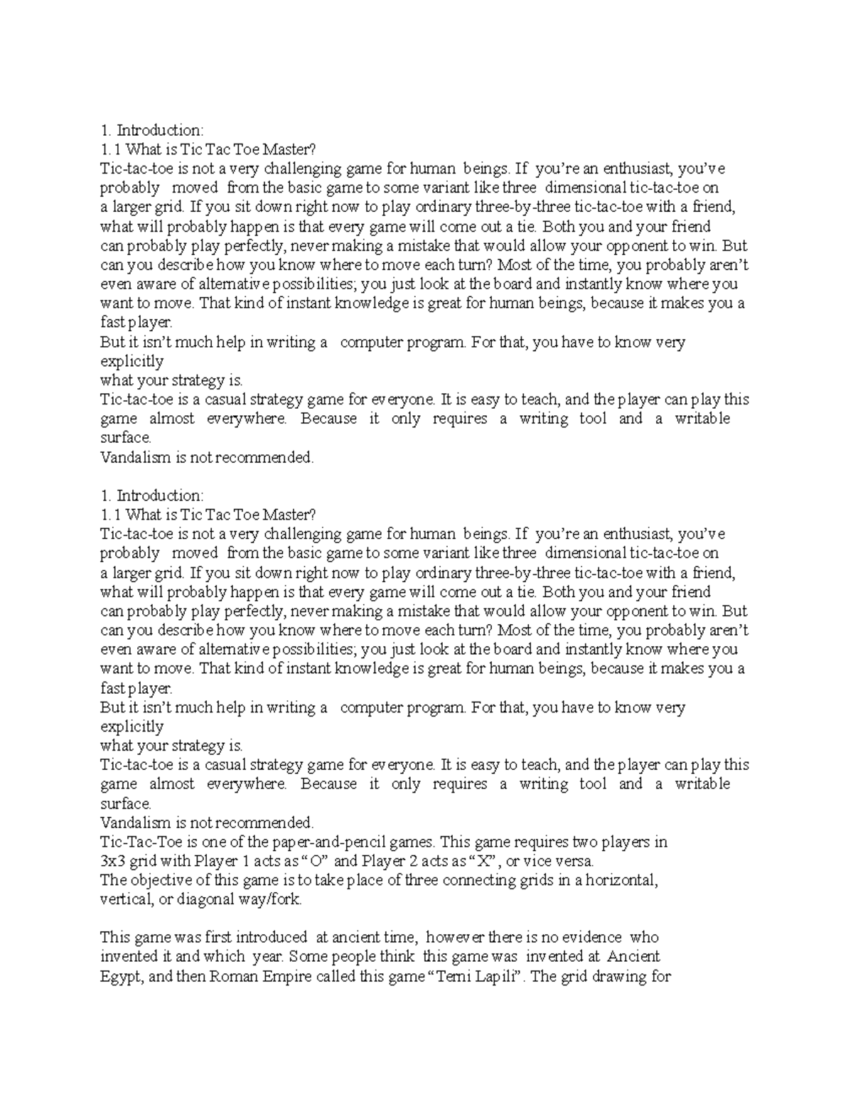 Ai Assignment - Introduction:1 What is Tic Tac Toe Master? Tic-tac-toe ...