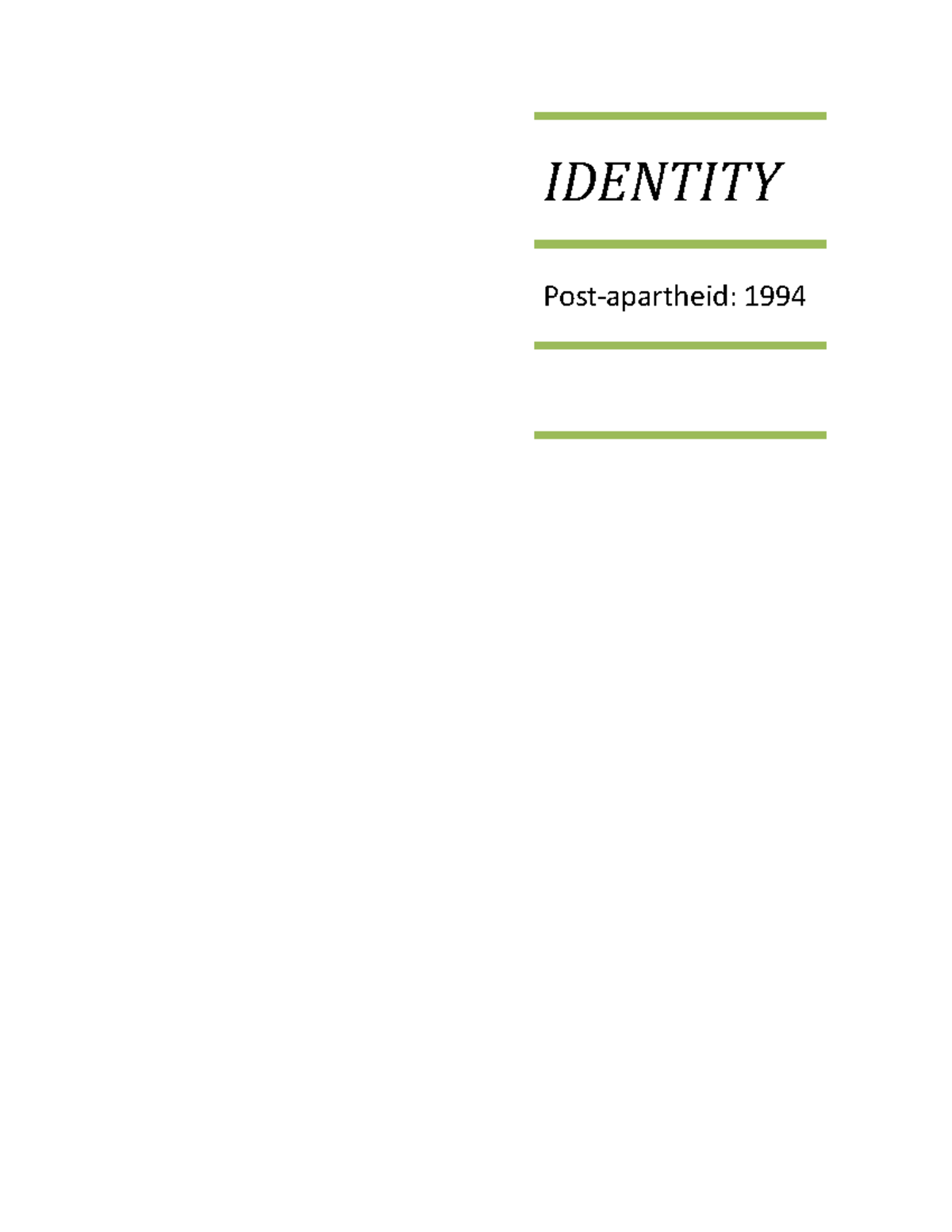 Identitywfinal - essay on identity politics - what is identity ...