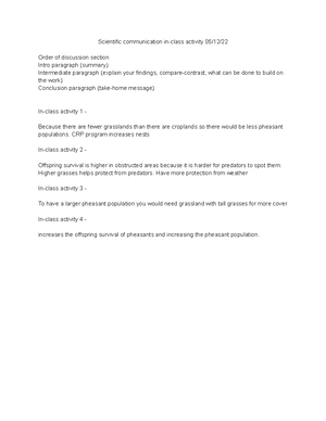 Scientific communication in class activity 04 05 22-2 - Scientific ...