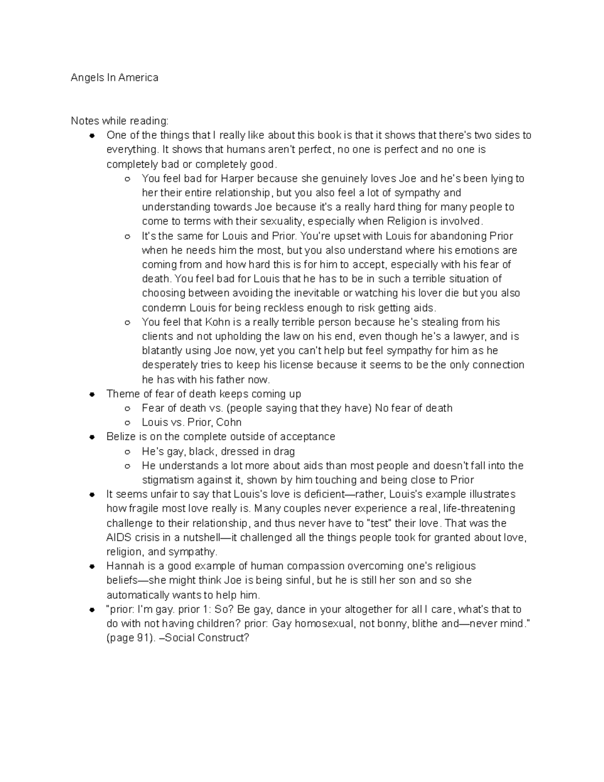 Angels In America Chapter Notes - Angels In America Notes while reading ...