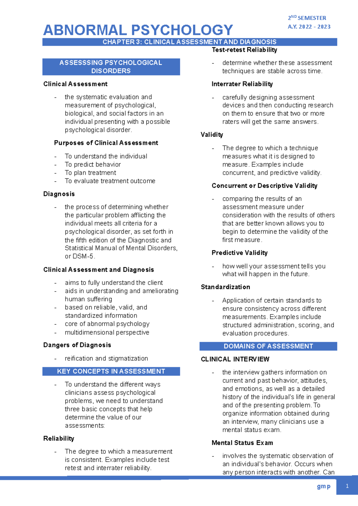 Abpsych trans 3 - Summary Abnormal Psychology: an Integrative Approach ...