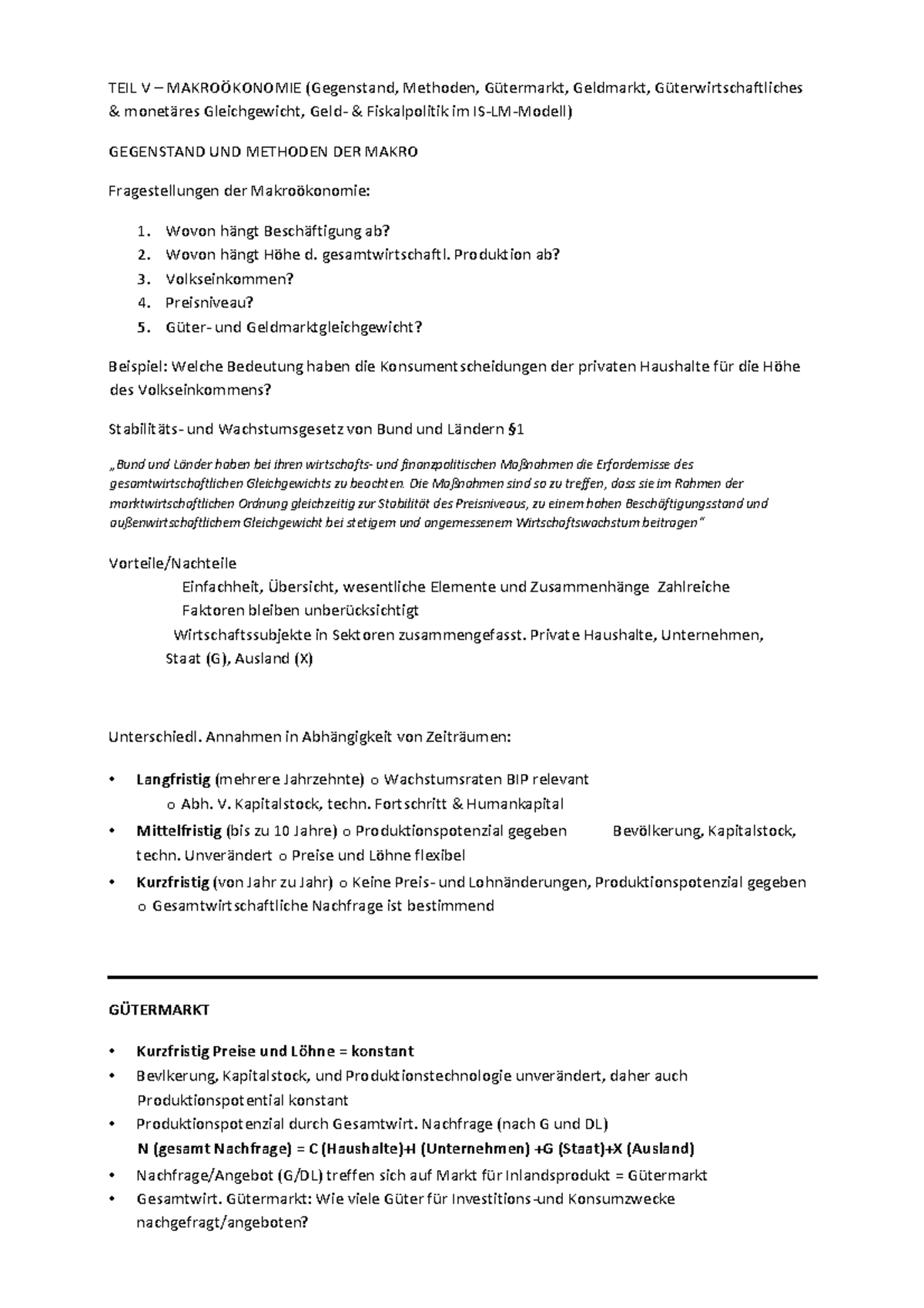 VWL Zusammenfassung Teil V - Warning: TT: undefined function: 32 Warning: TT: undefined function ...