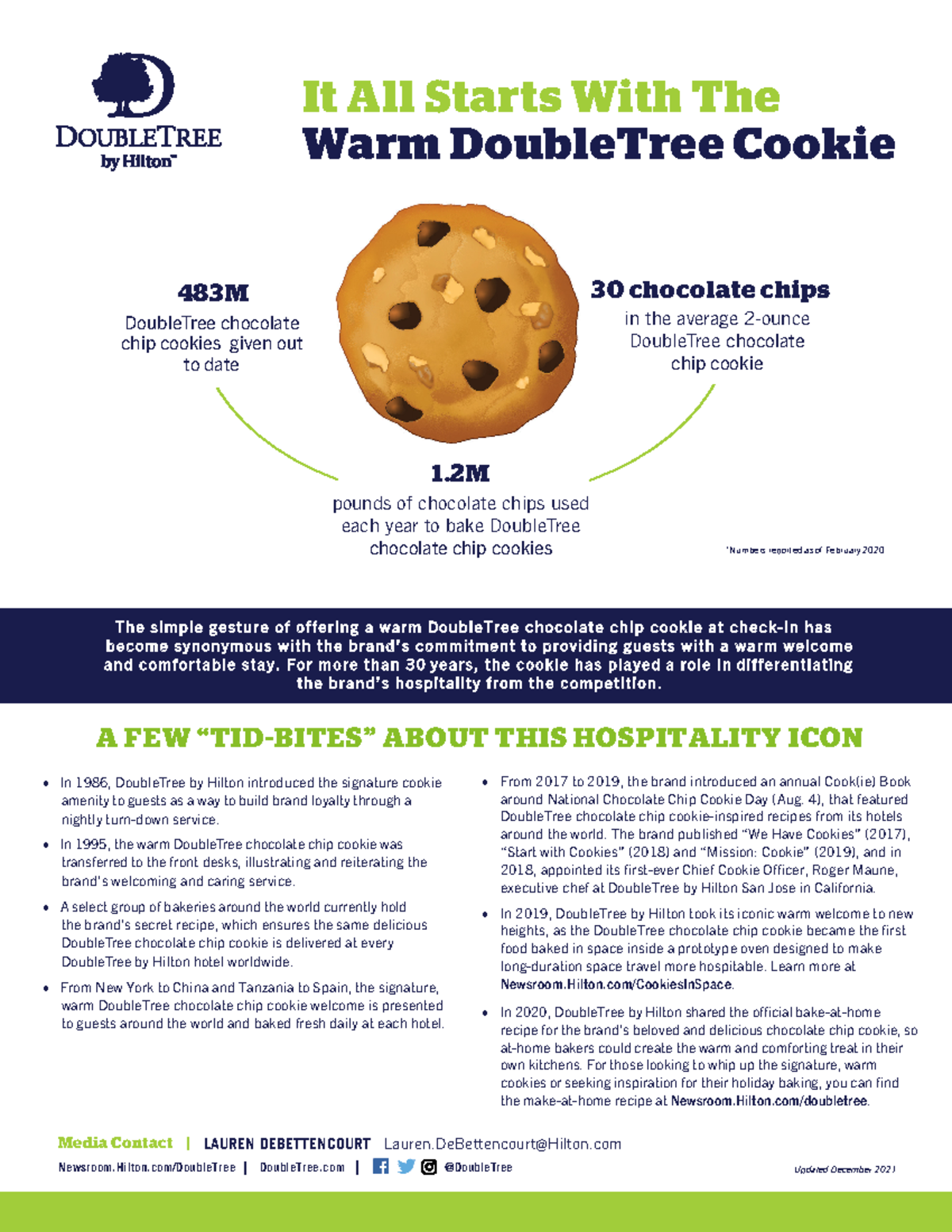 Double Tree by Hilton Cookie Fact Sheet - In 1986, DoubleTree by Hilton ...