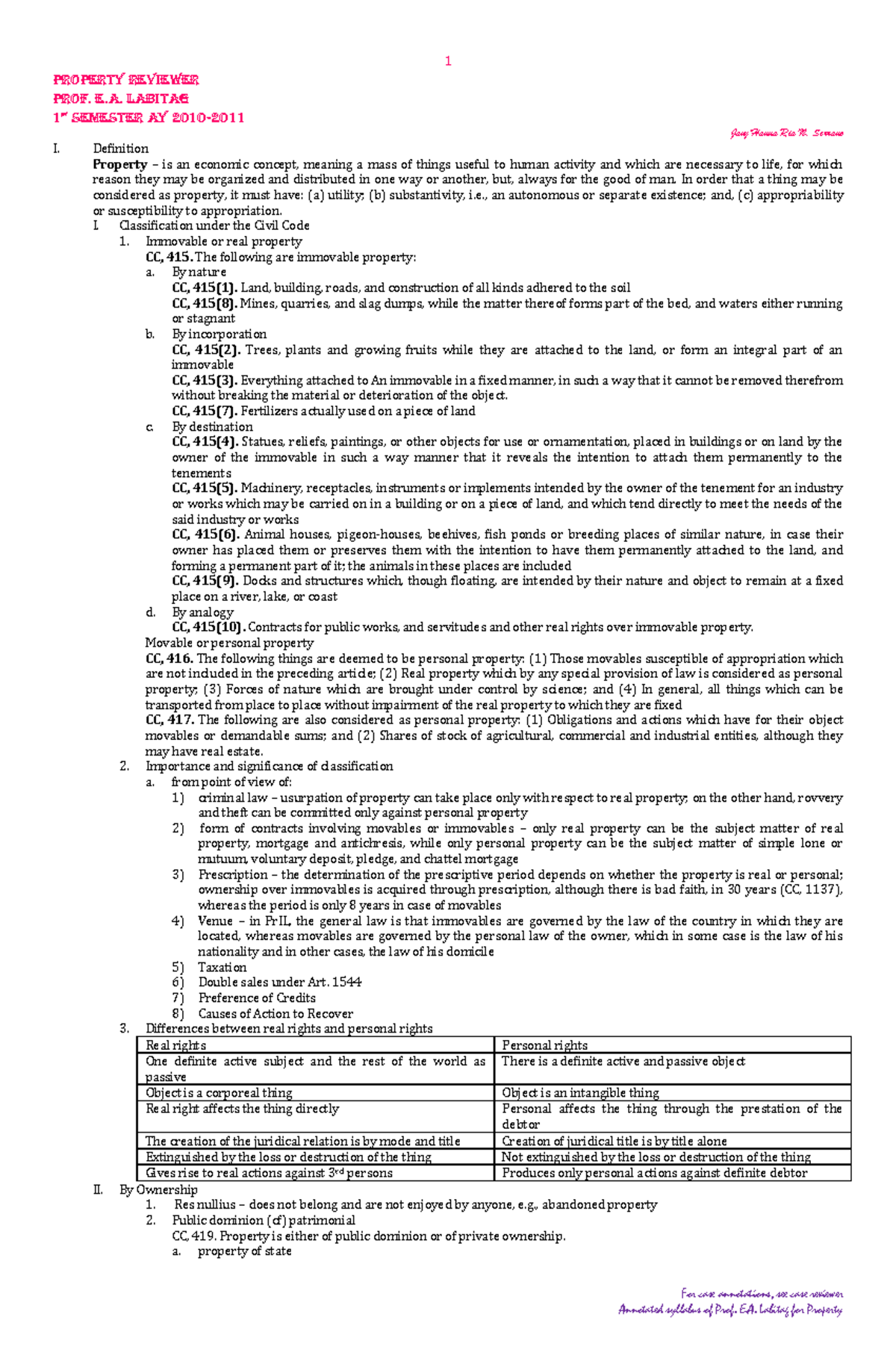 Property Reviewer (PARAS) 2021 - Property Reviewer Prof. E. Labitag 1 ...