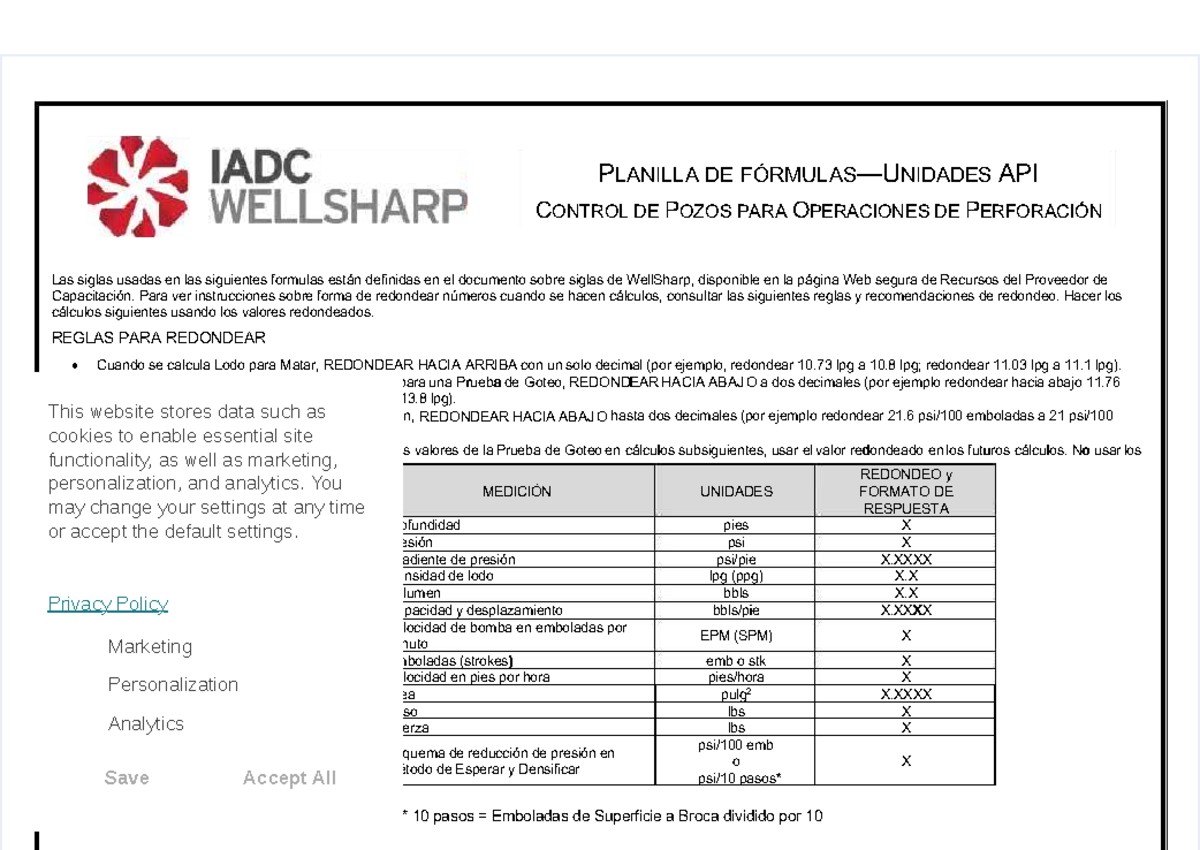 Wellsharp formulas en español - Las siglas usadas en las siguientes ...