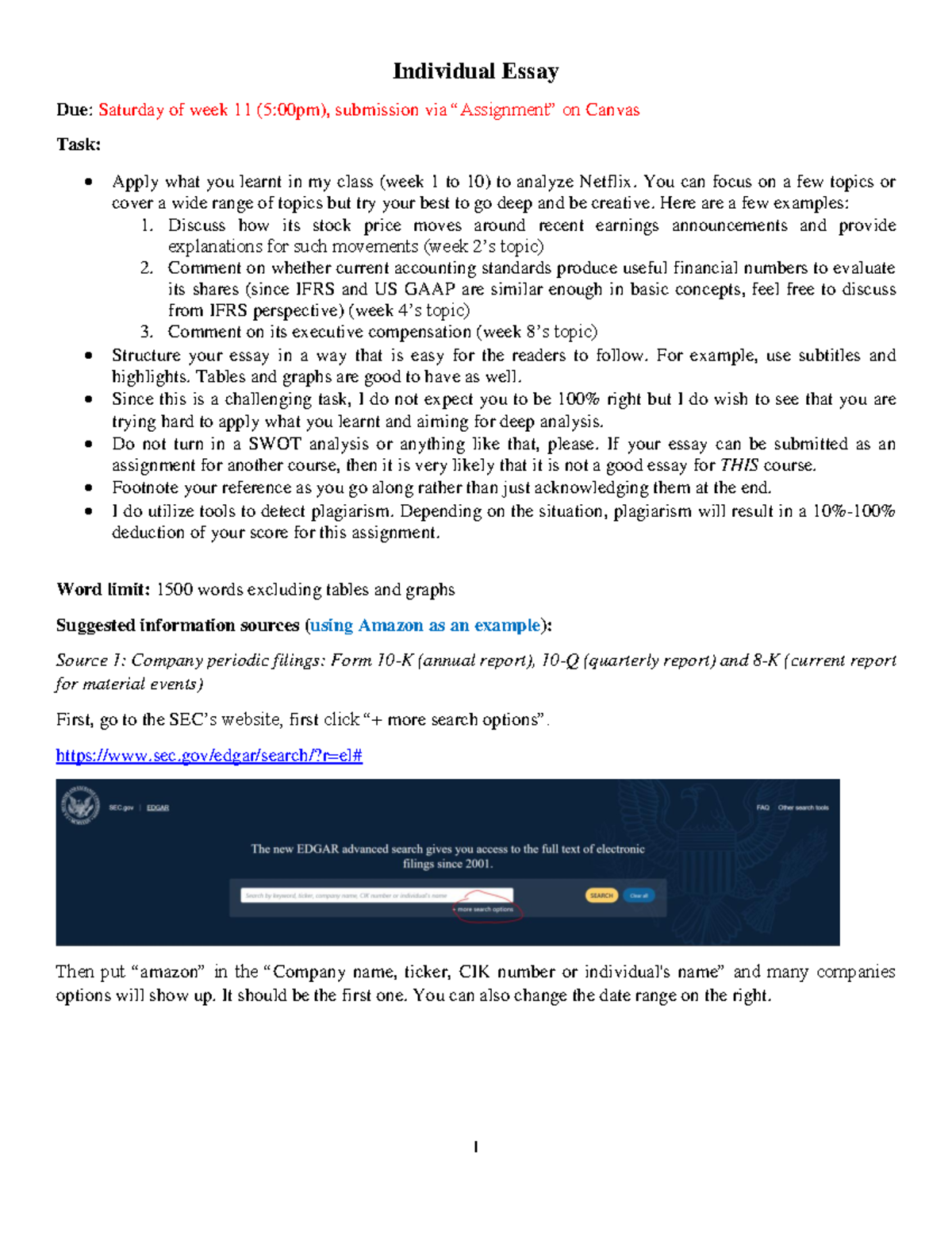 AC4382 Individual Essay Guidelines 2022-2023 Sem A - Individual Essay ...