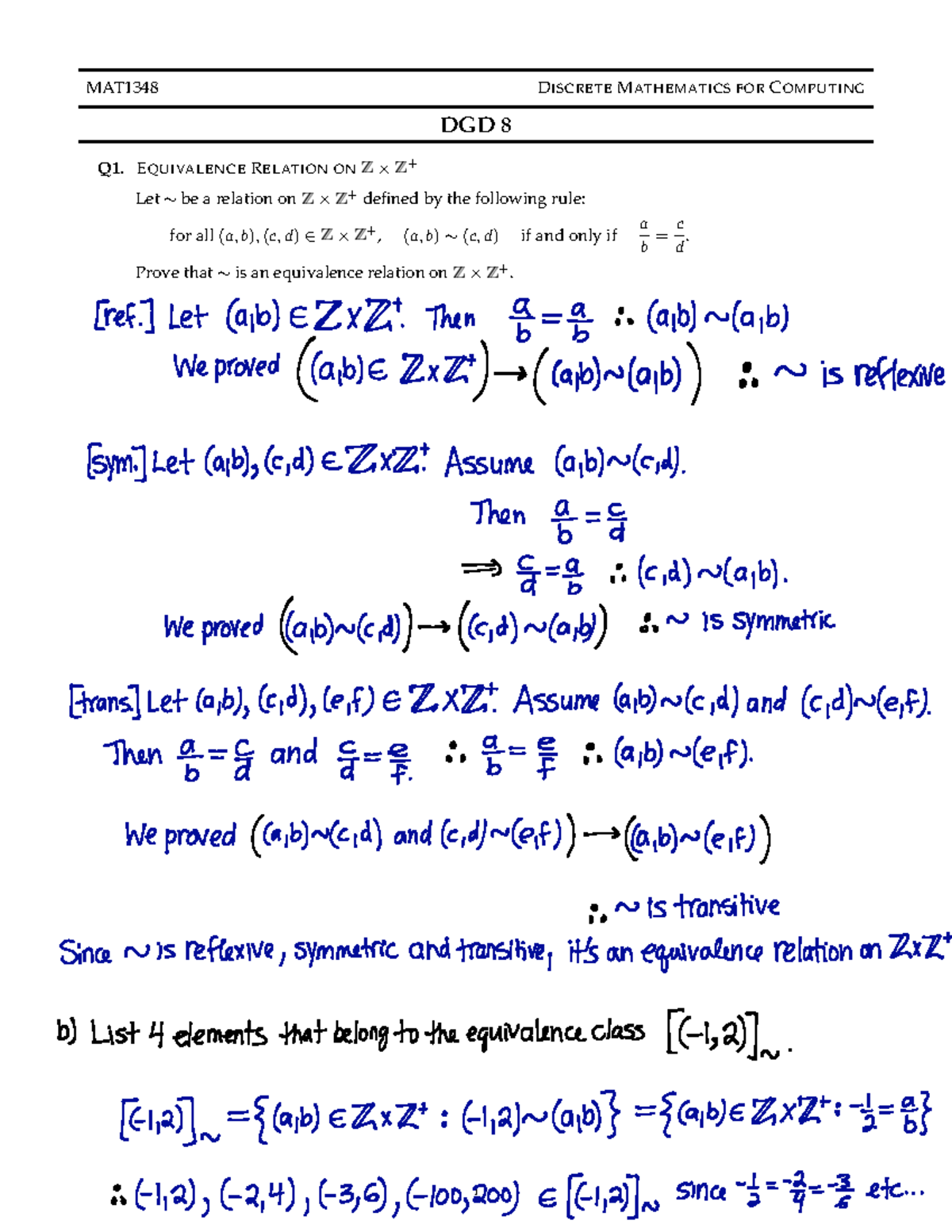 MAT 1348 DGD for practice - MAT1348 DISCRETE MATHEMATICS FOR COMPUTING ...