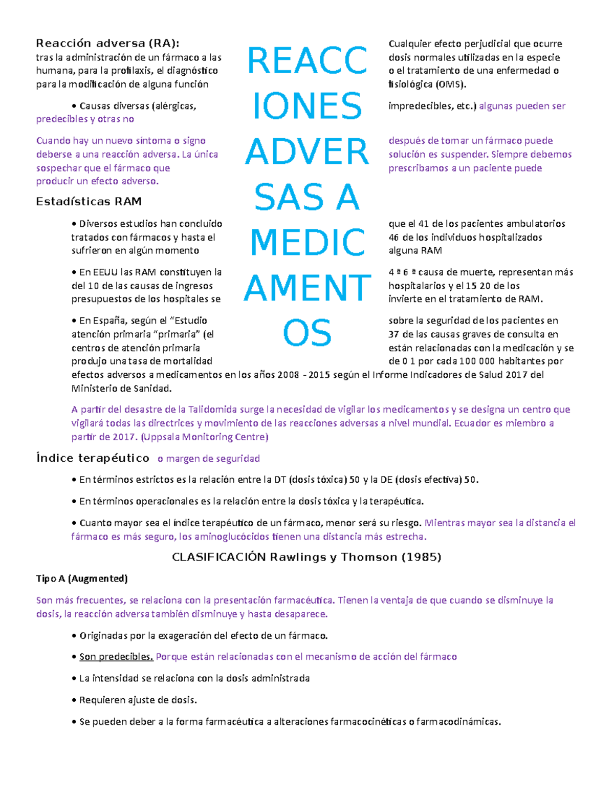 Reacciones adversas a medicamentos (RAM) - Reacción adversa (RA ...