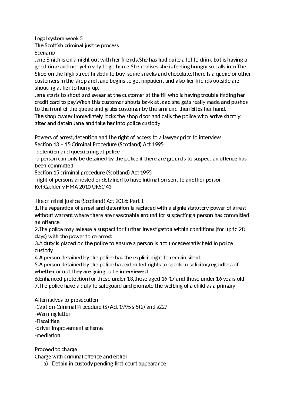 Legal system 5 - Legal system-week 5 The Scottish criminal justice ...