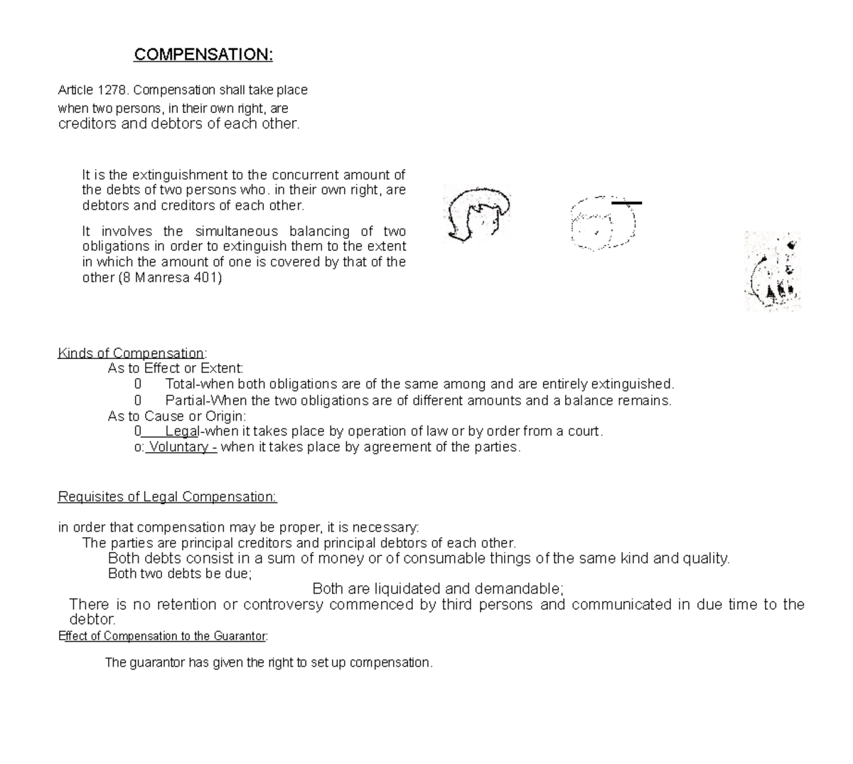 Requistics of Legal Compensation - COMPENSATION: Article 1278 ...
