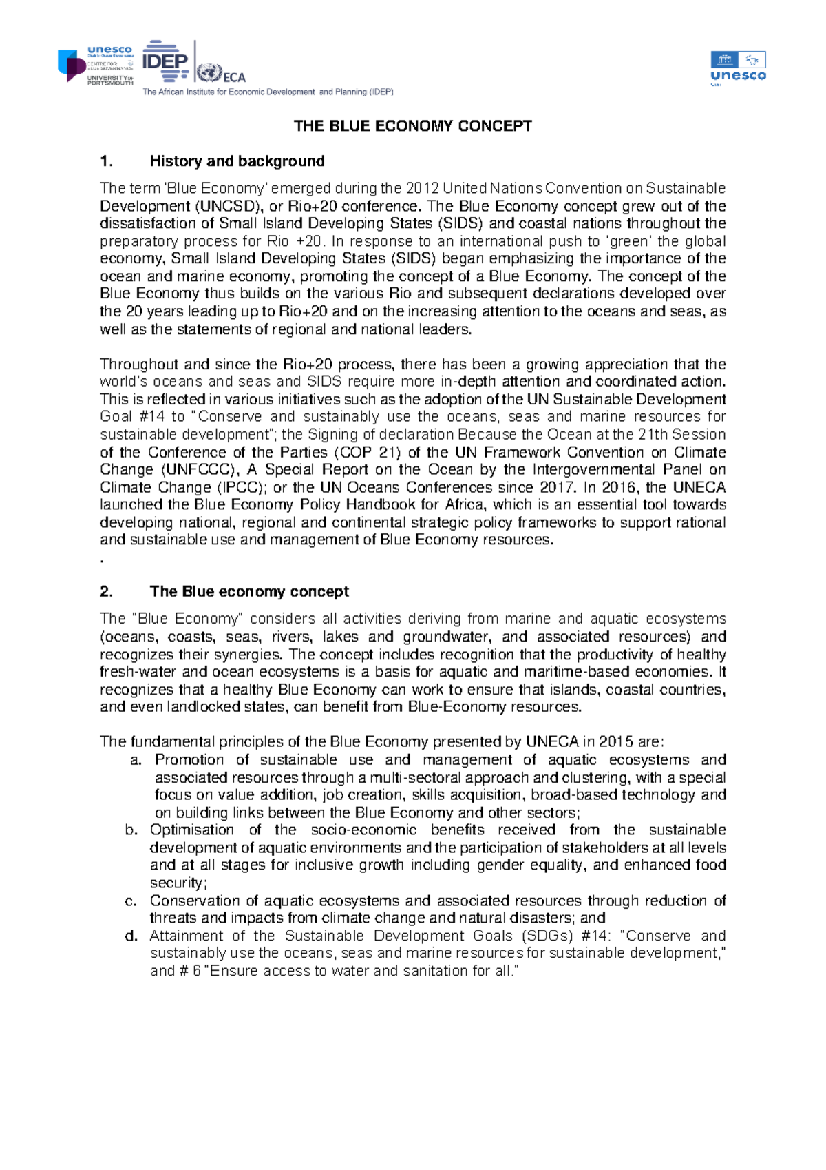 Bevtk 2022 - 1.2 The Blue economy concept - THE BLUE ECONOMY CONCEPT 1 ...