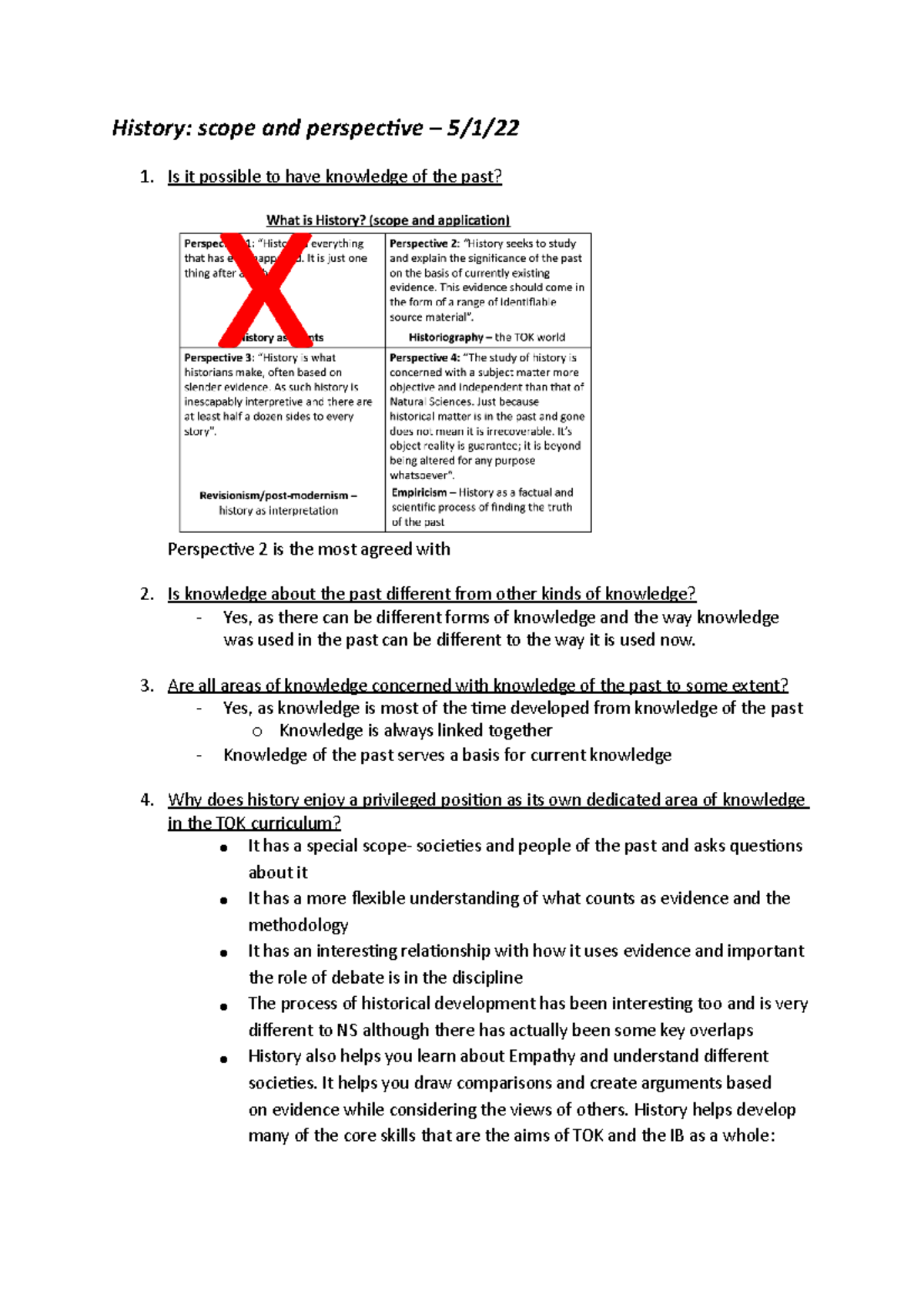 History- scope and perspective - Are all areas of knowledge concerned ...