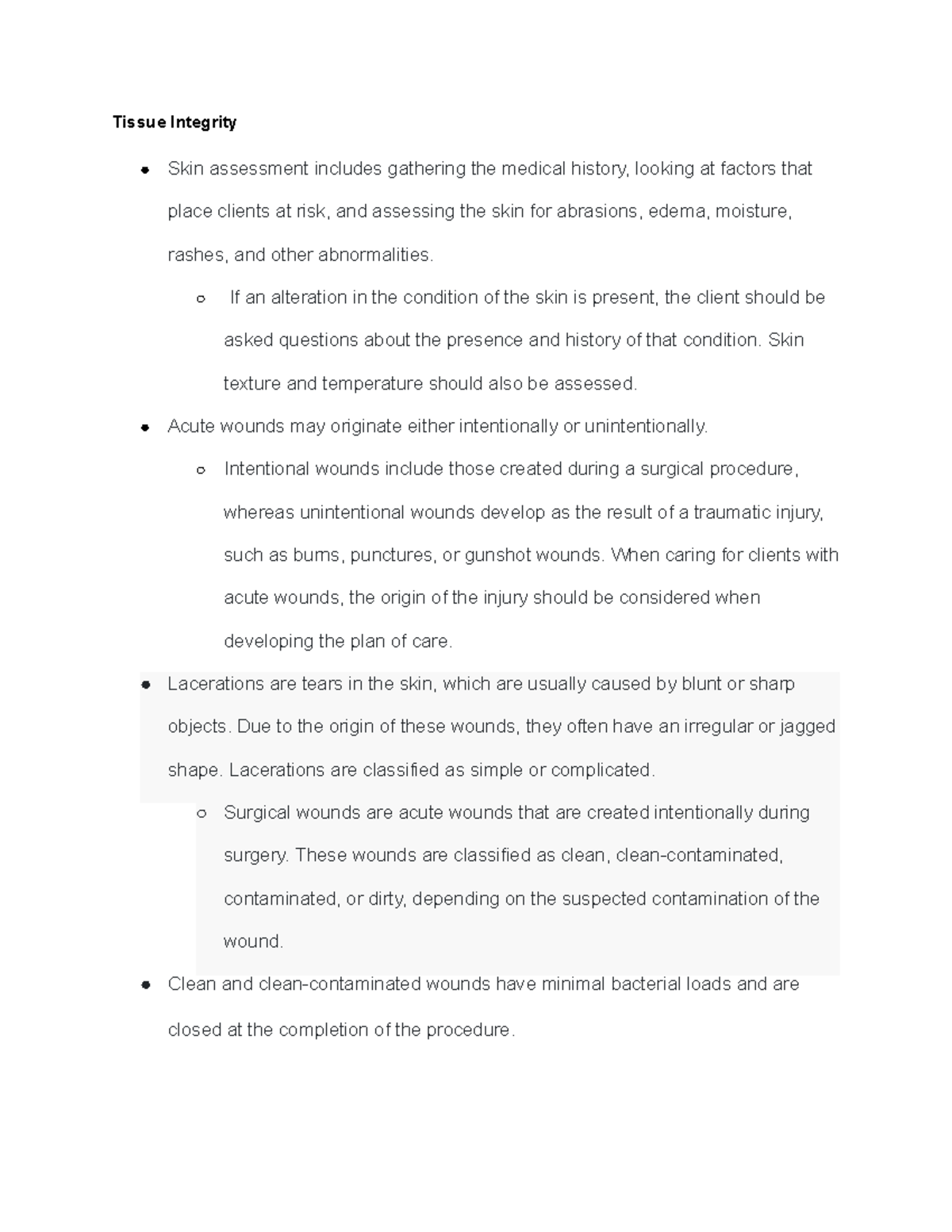 Tissue Integrity - ATI - Tissue Integrity Skin assessment includes ...